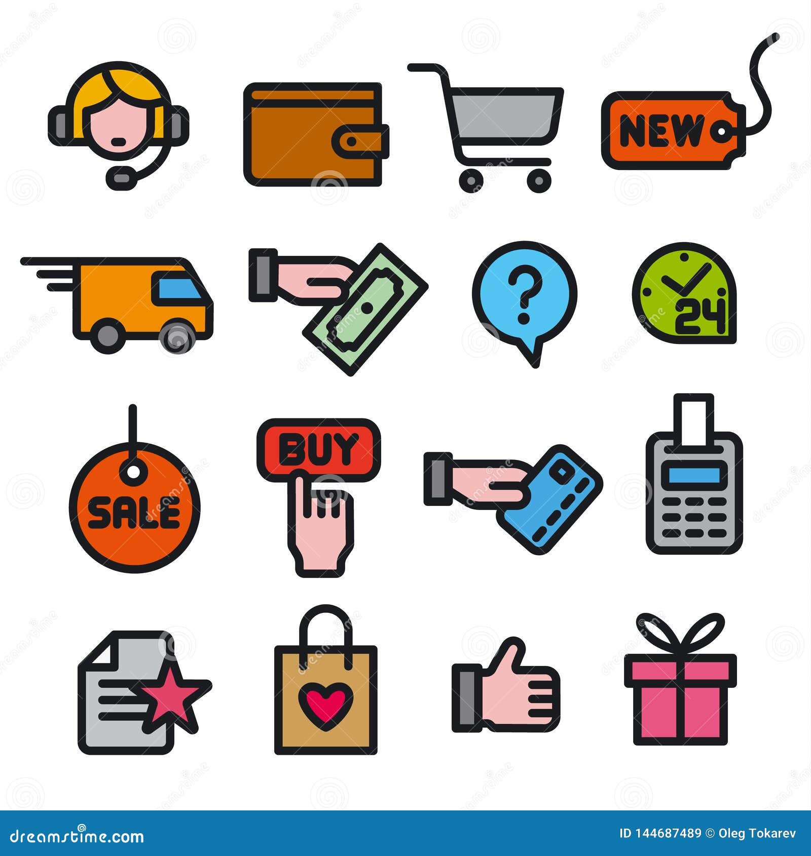Iconos De La Tienda Del Comercio Electr?nico Ilustración del Vector - Ilustración de servicio ...