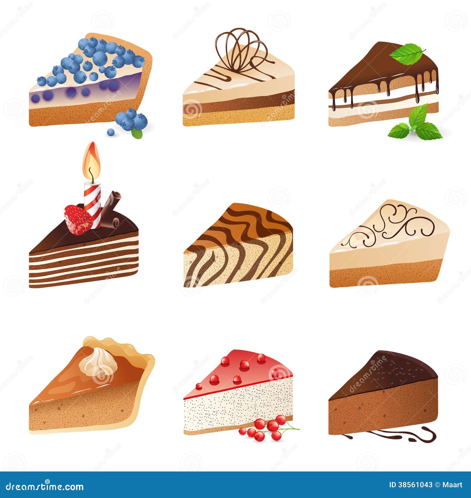 Iconos de la torta ilustración del vector. Ilustración de caramelo ...