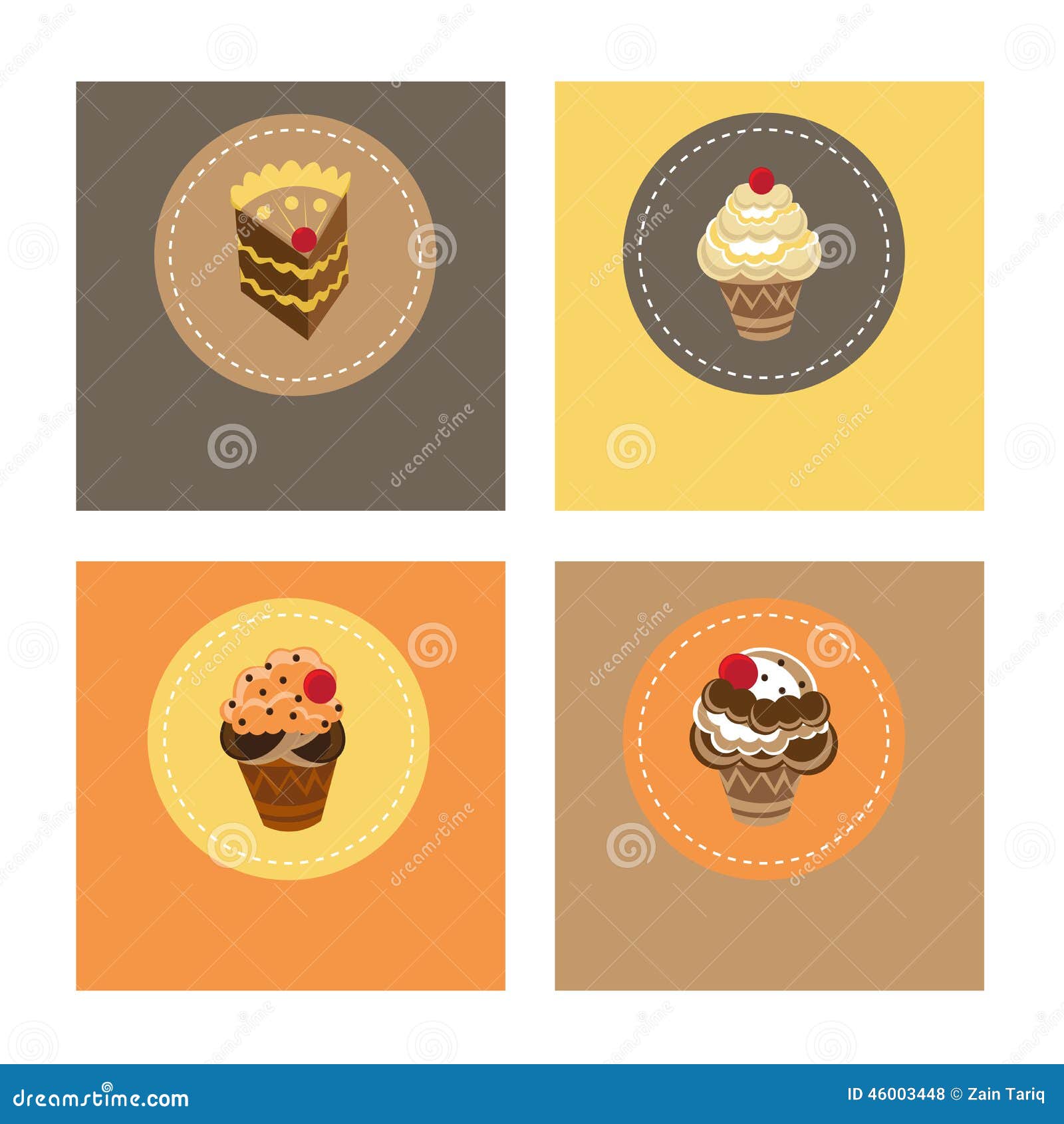 Iconos de la torta ilustración del vector. Ilustración de pedazo - 46003448