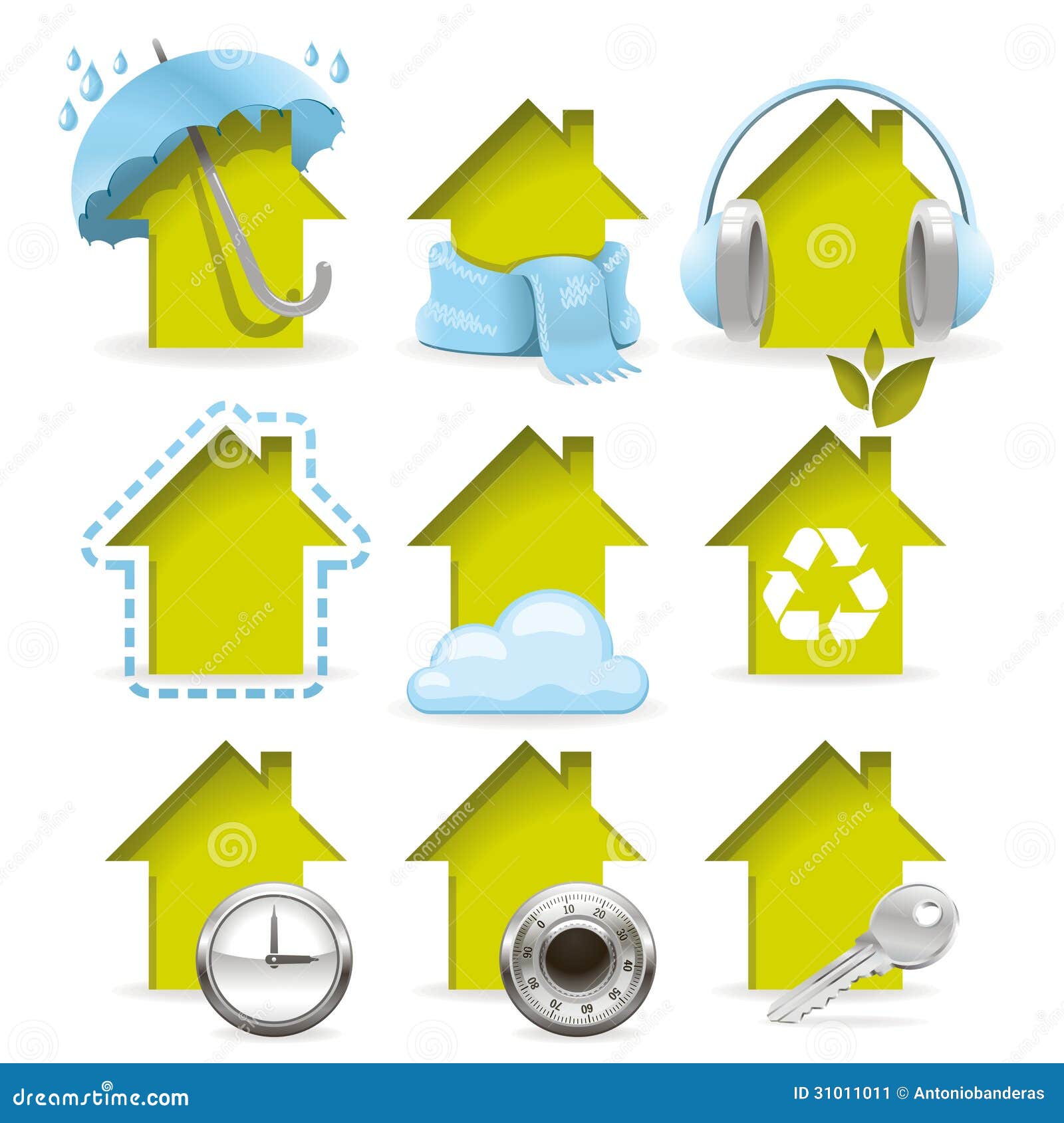 Iconos de la vivienda ilustración del vector. Ilustración de ruido ...