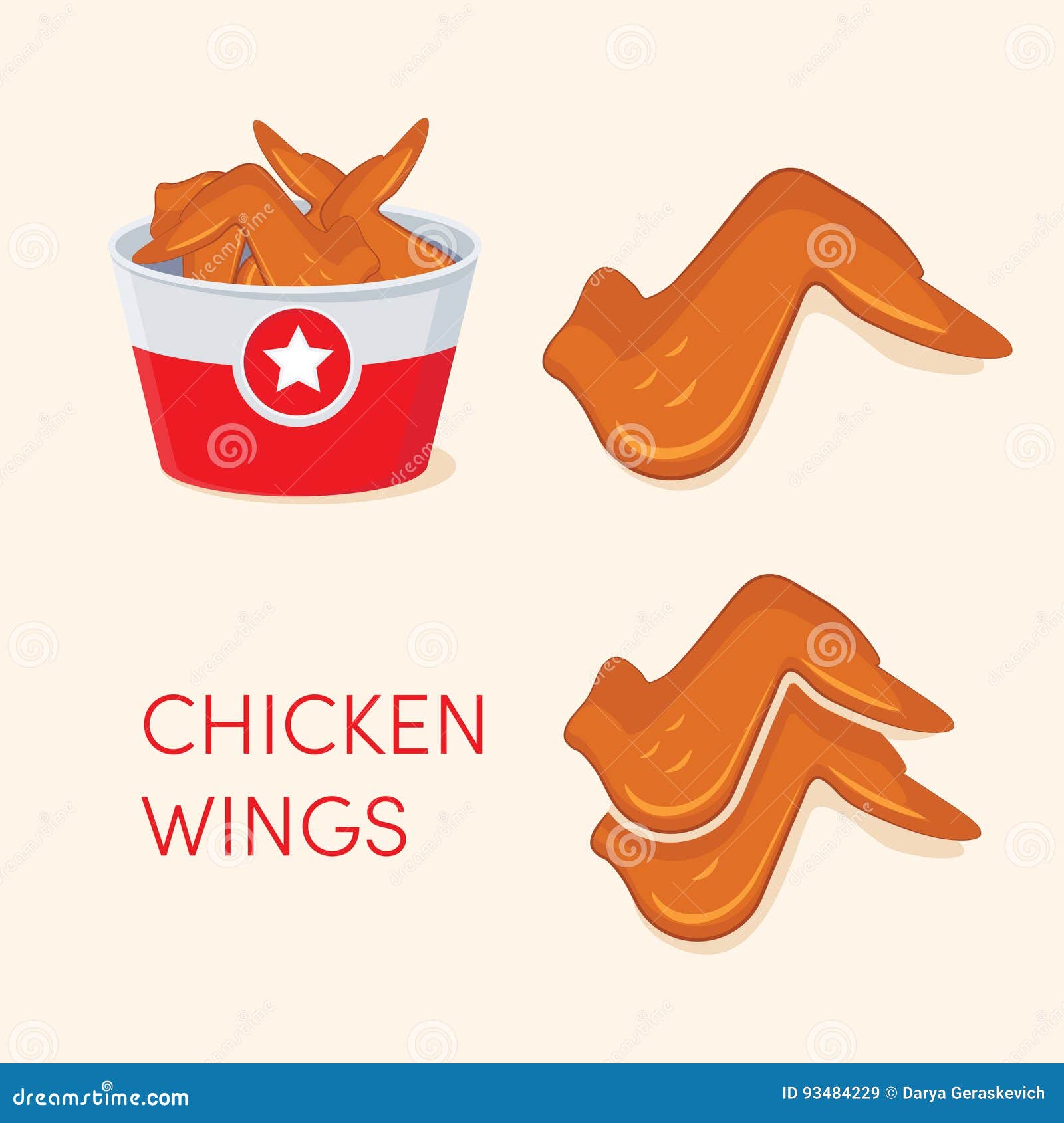 Iconos De Las Alas De Pollo Ilustración del Vector - Ilustración de ...