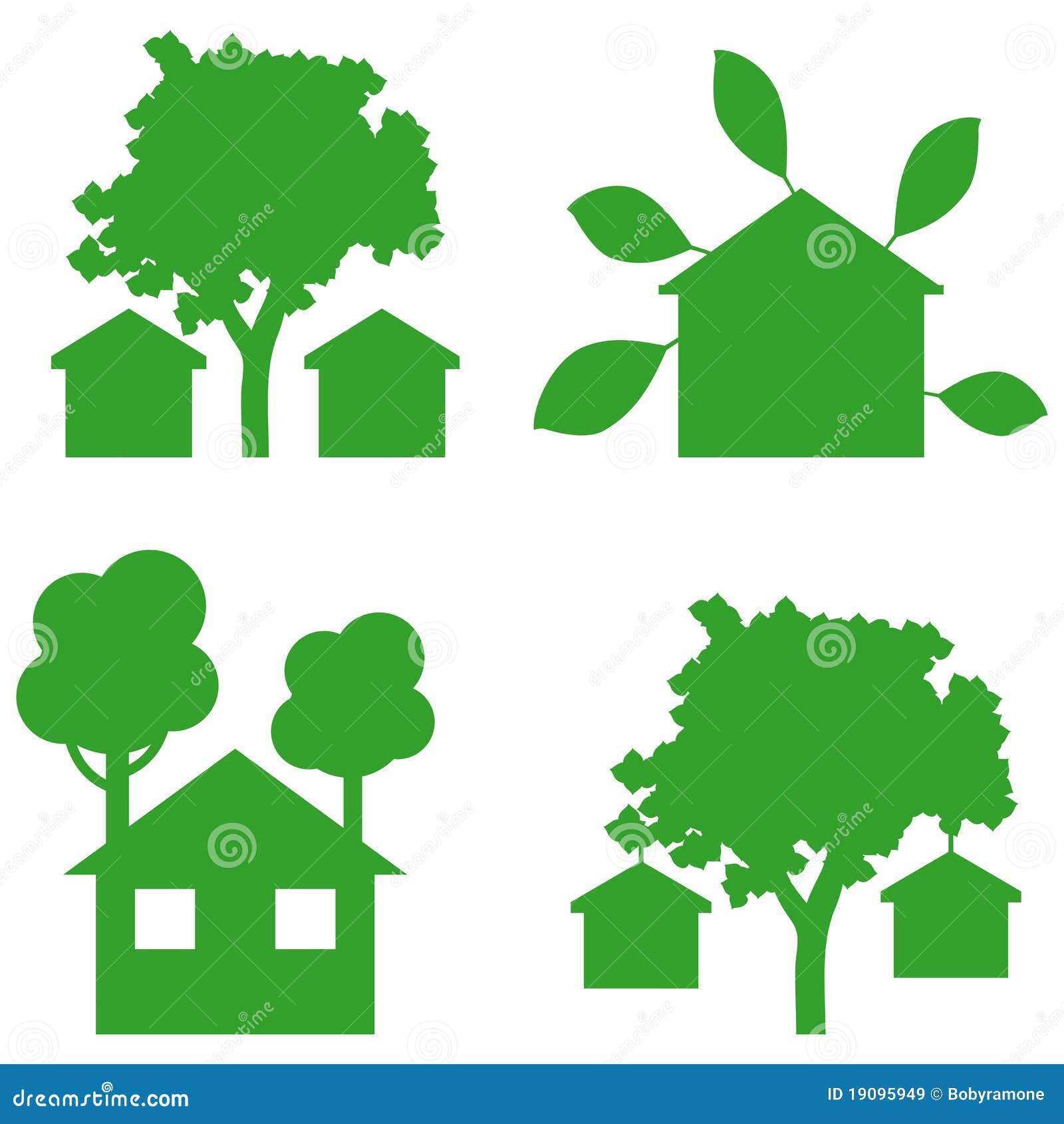 Iconos de las casas verdes ilustración del vector. Ilustración de ...