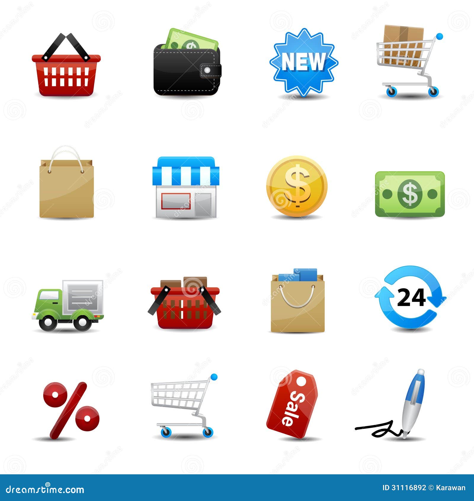 Iconos De Las Compras Fijados Ilustración del Vector - Ilustración de ...