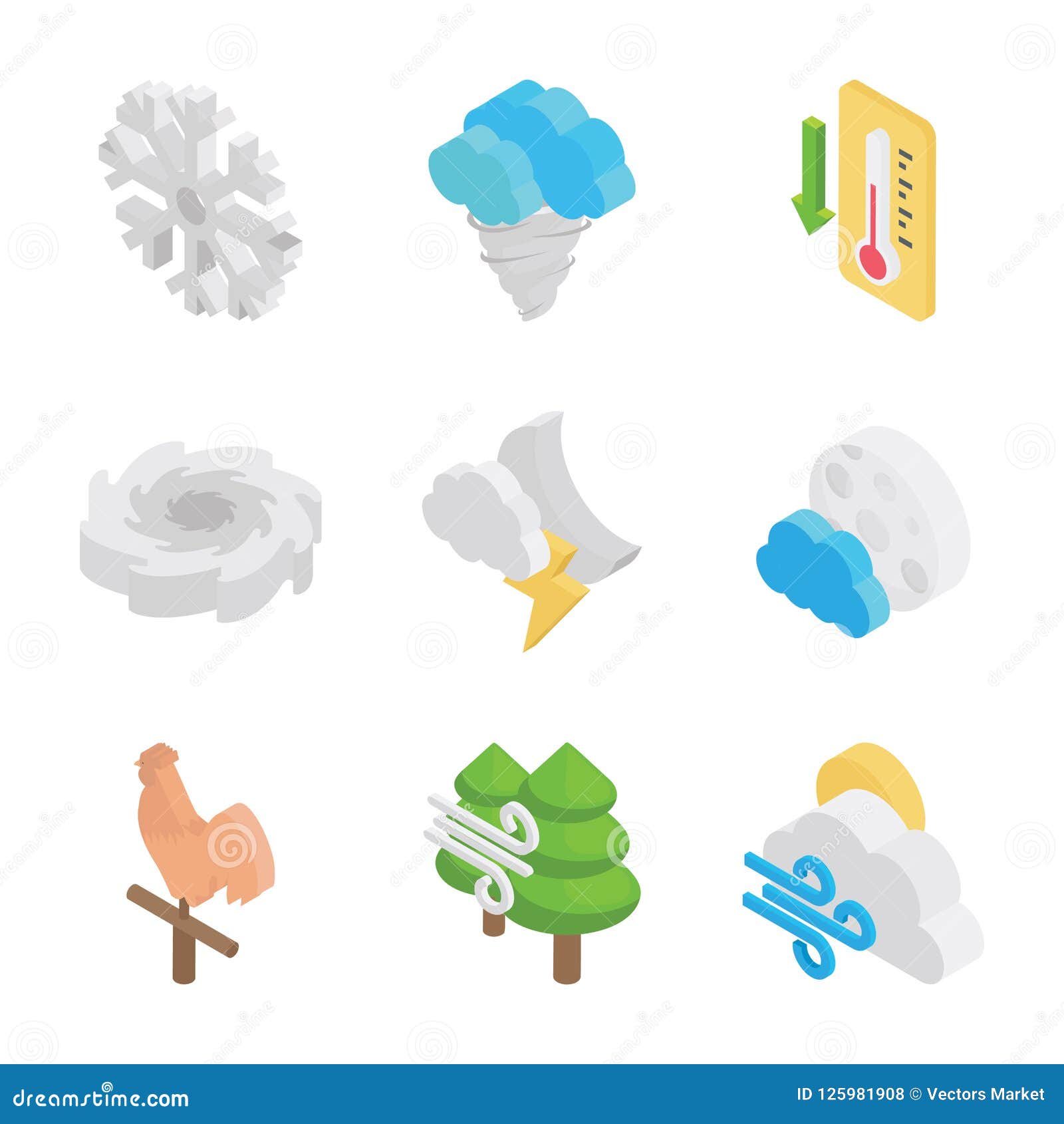 Iconos De Las Condiciones Climáticas Stock de ilustración - Ilustración ...