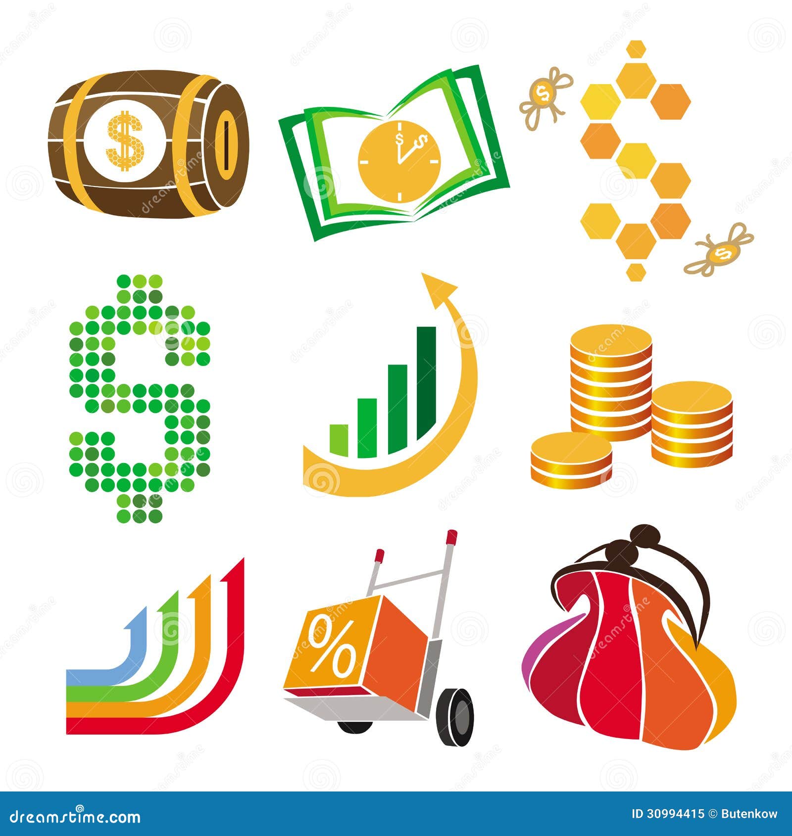 Iconos De Las Finanzas, Dinero Del Vector Stock de ilustración ...