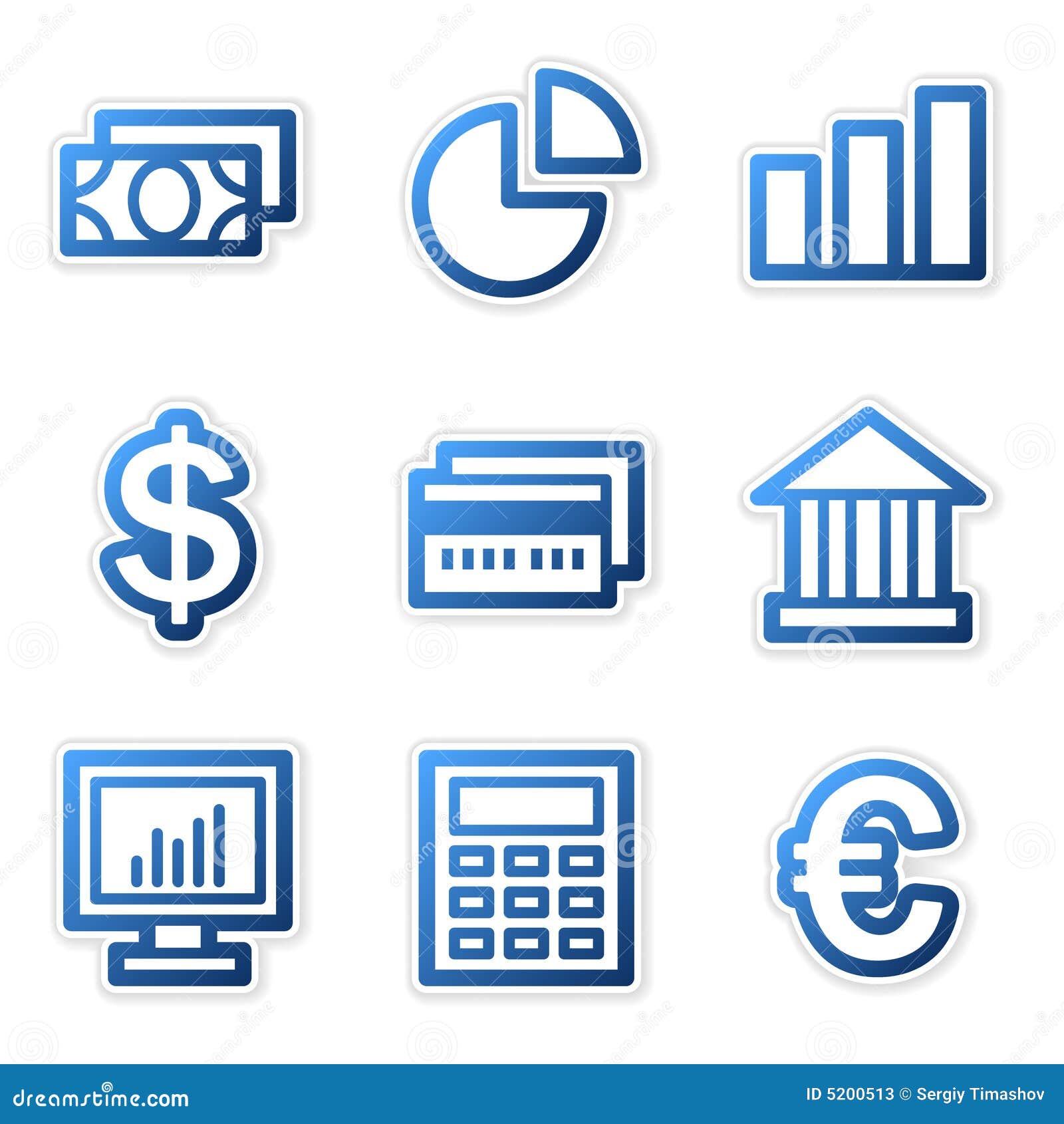 Iconos De Las Finanzas, Serie Azul Ilustración del Vector - Ilustración ...