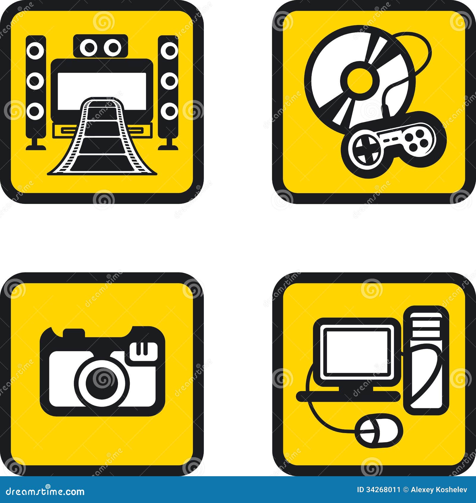 Iconos De Las Multimedias Fijados Ilustración del Vector - Ilustración ...