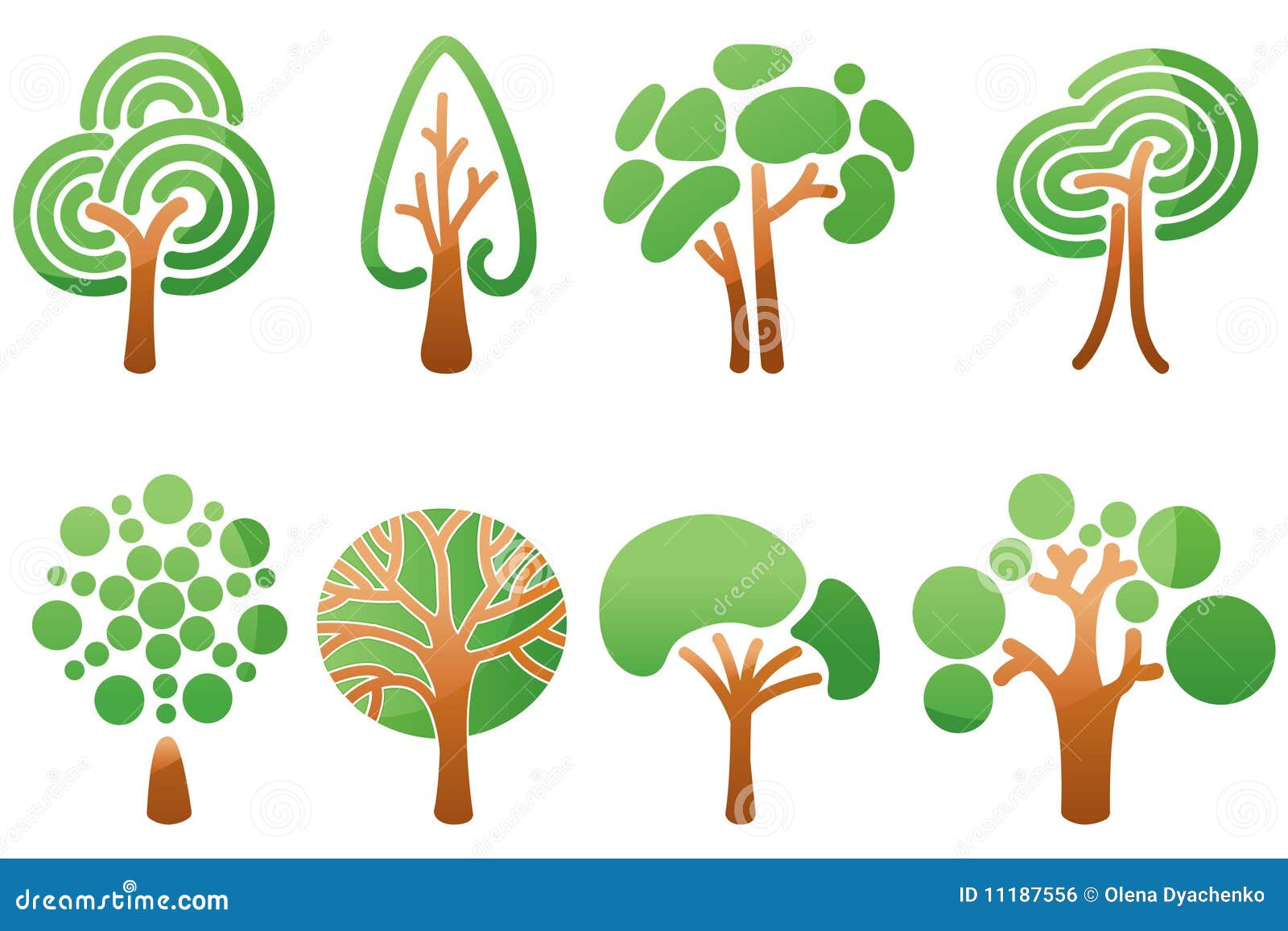 Iconos de los árboles ilustración del vector. Ilustración de forma ...