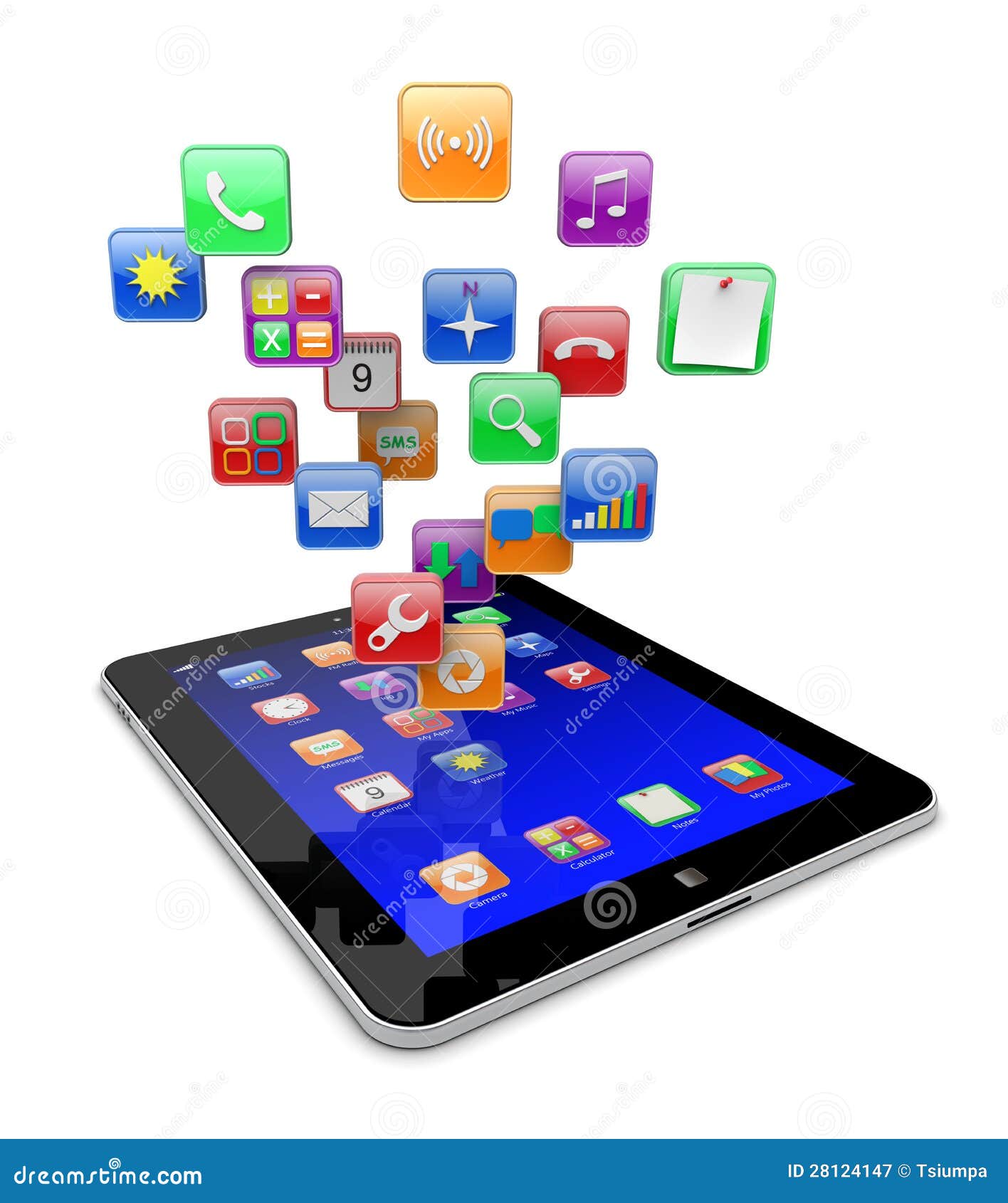 Iconos De Los Apps De La PC De La Tablilla Stock de ilustración ...