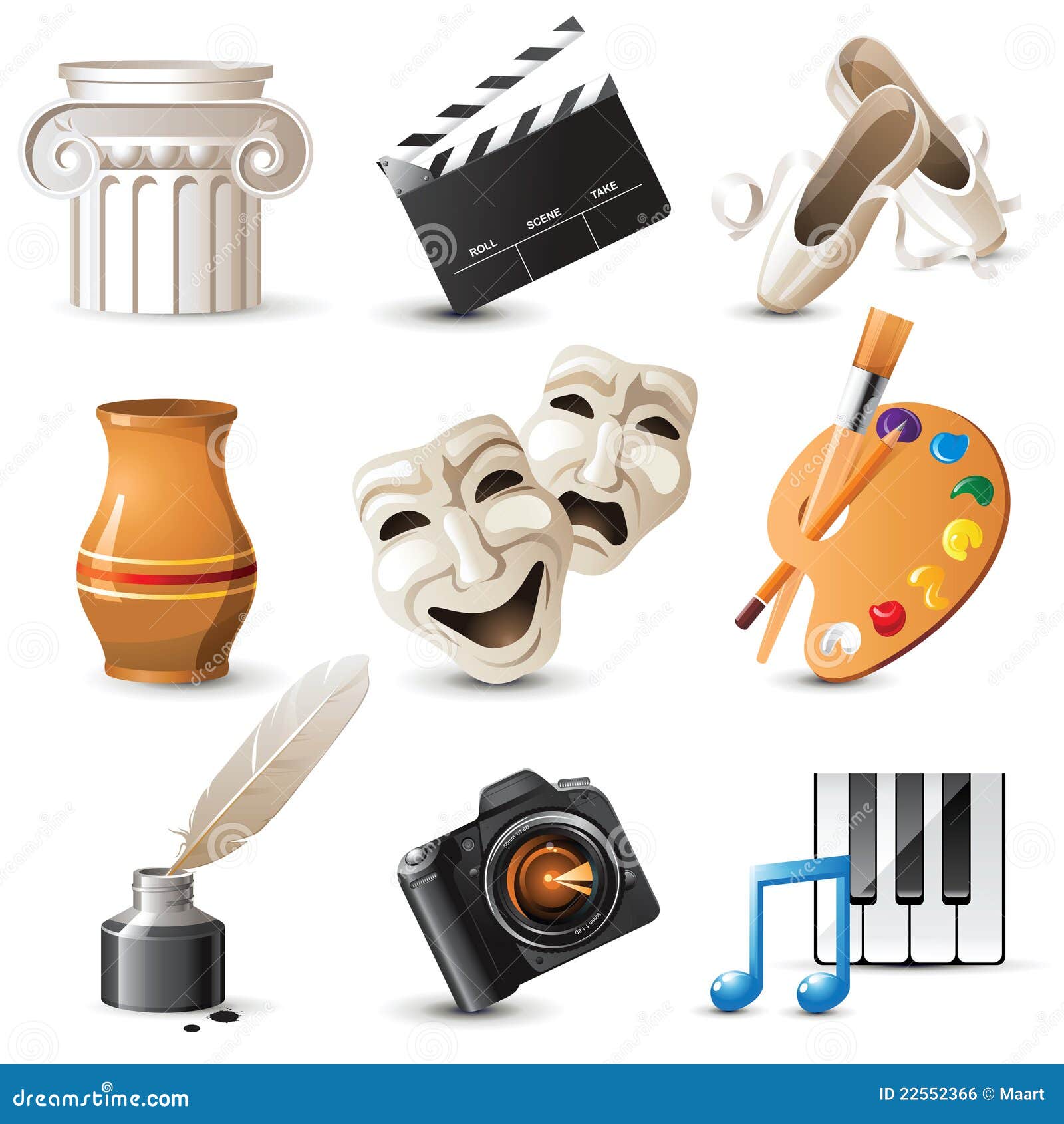 Iconos de los artes ilustración del vector. Ilustración de columna ...