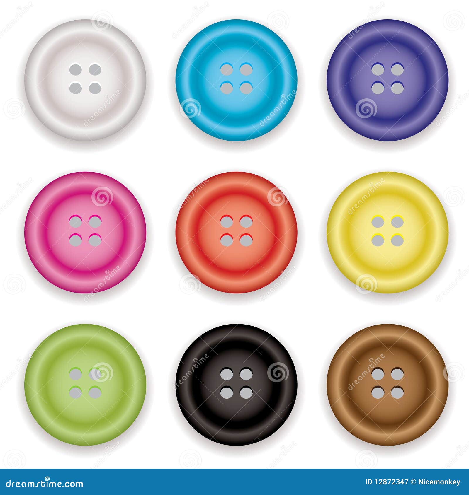 Iconos De Los Botones De La Ropa Ilustración del Vector - Ilustración ...