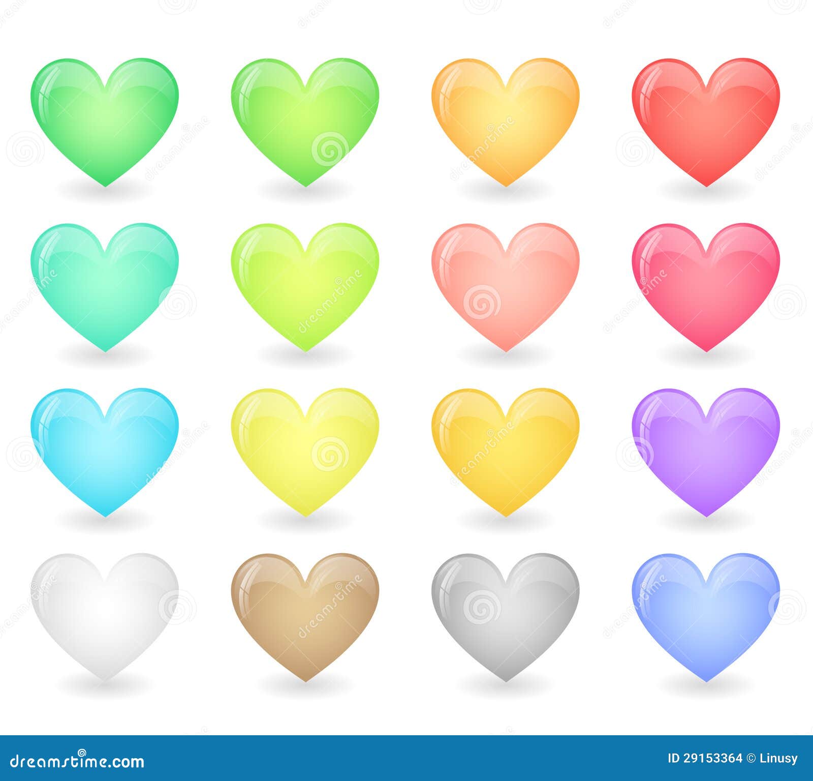 Iconos de los corazones ilustración del vector. Ilustración de forma ...