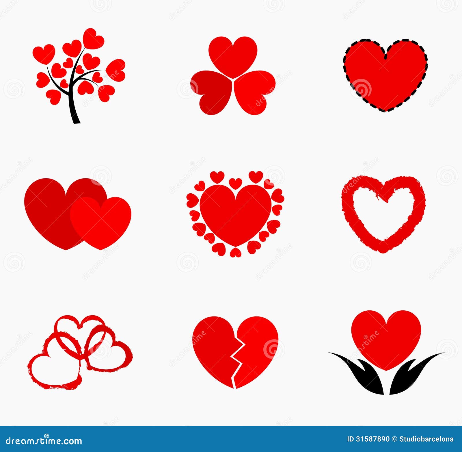 Iconos de los corazones ilustración del vector. Ilustración de cuidado ...