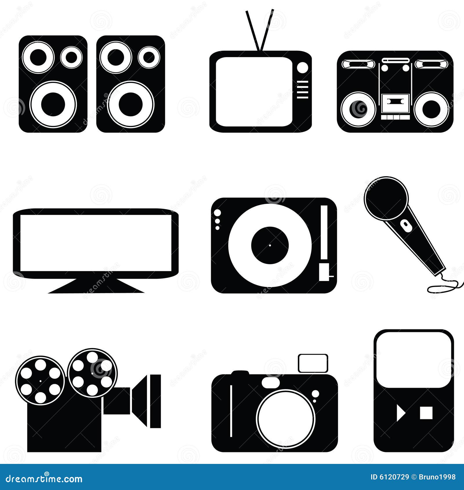 Iconos de los multimedia ilustración del vector. Ilustración de ...