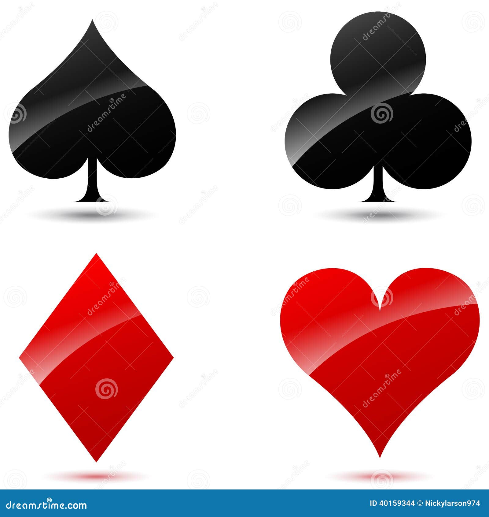 Iconos De Los Naipes Del Vector Ilustración del Vector - Ilustración de ...