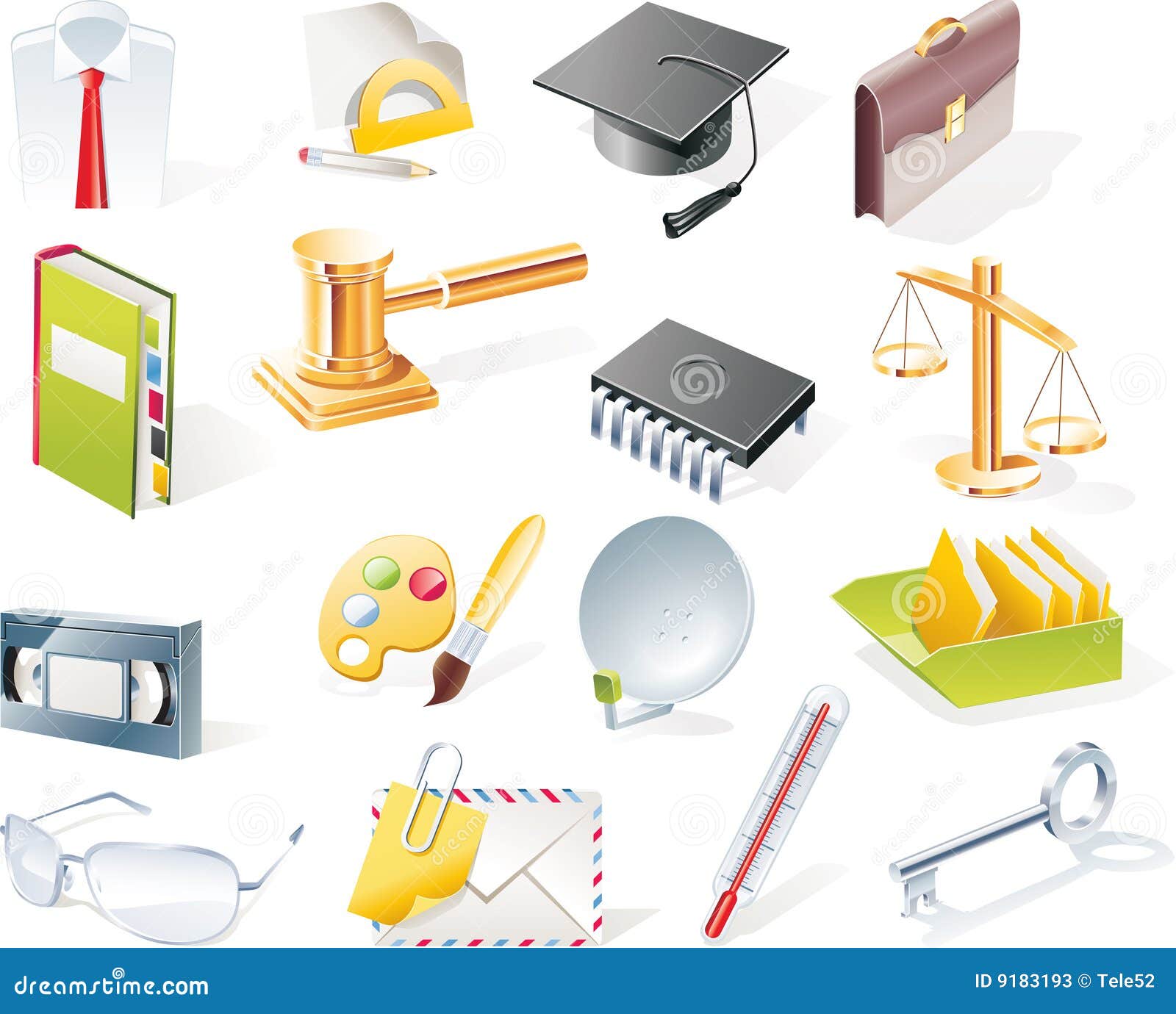 Iconos De Los Objetos Del Vector Fijados. Parte 10 Ilustración del ...