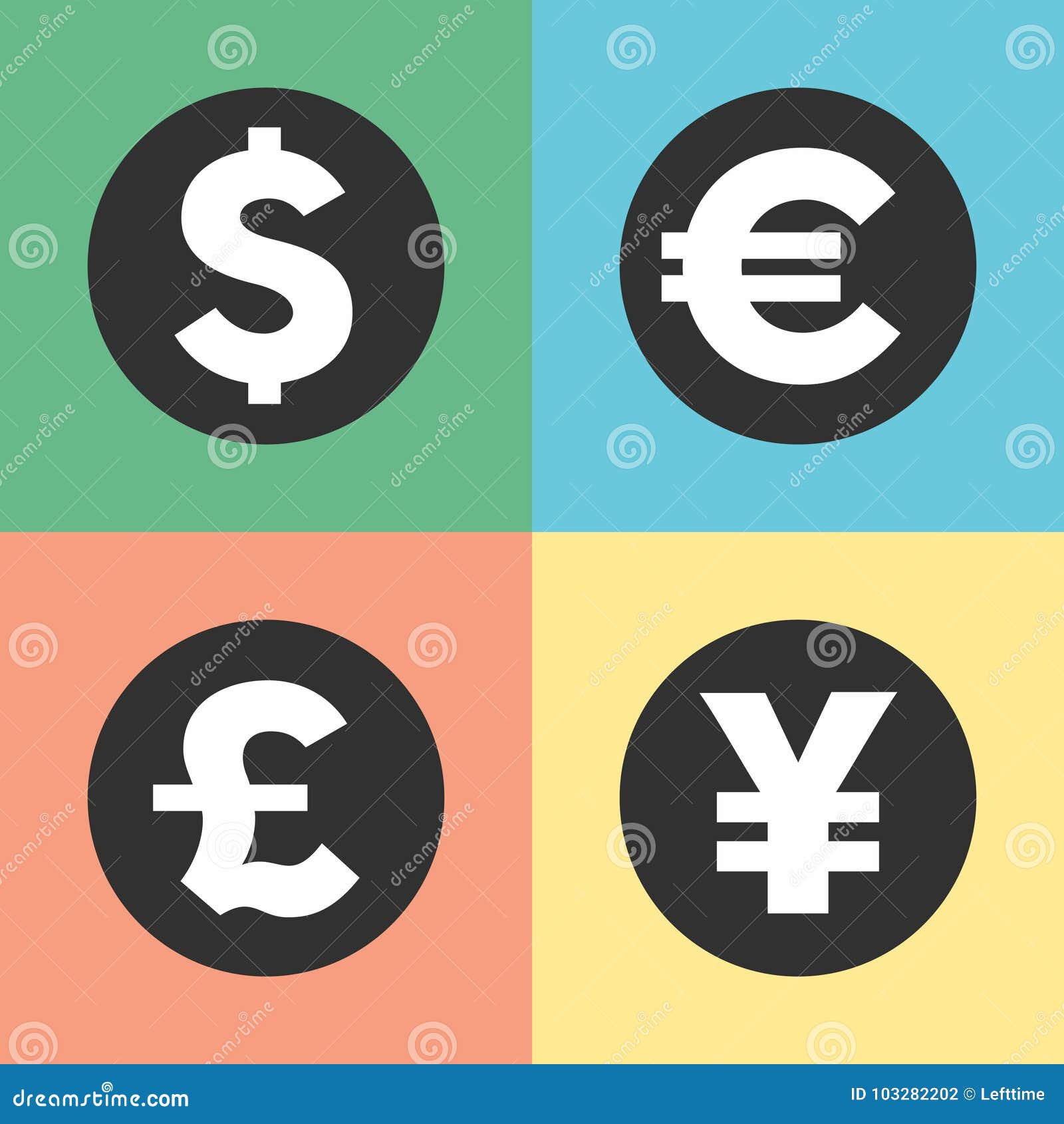 Iconos De Los Símbolos Del Dinero Ilustración del Vector - Ilustración ...
