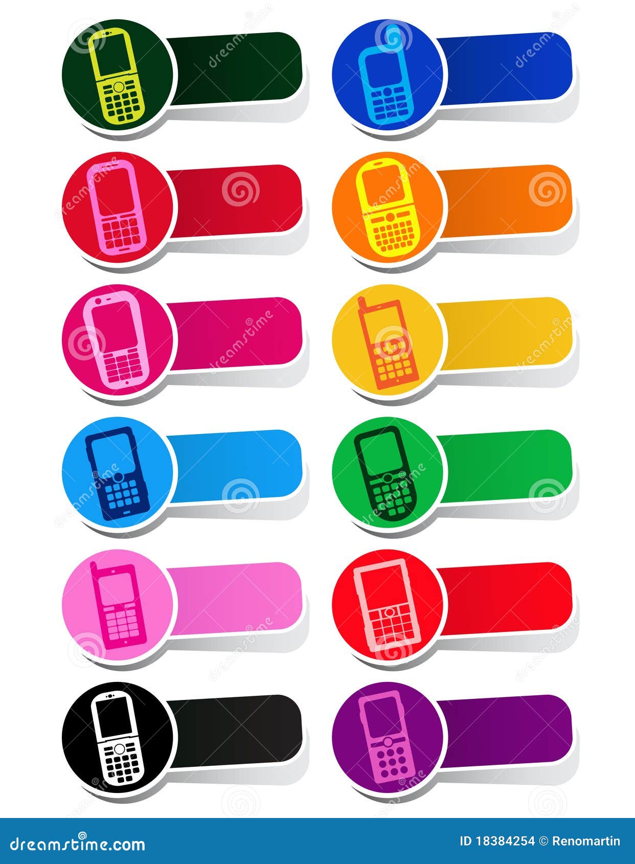 Iconos De Los Teléfonos Celulares Imagenes de archivo - Imagen: 18384254