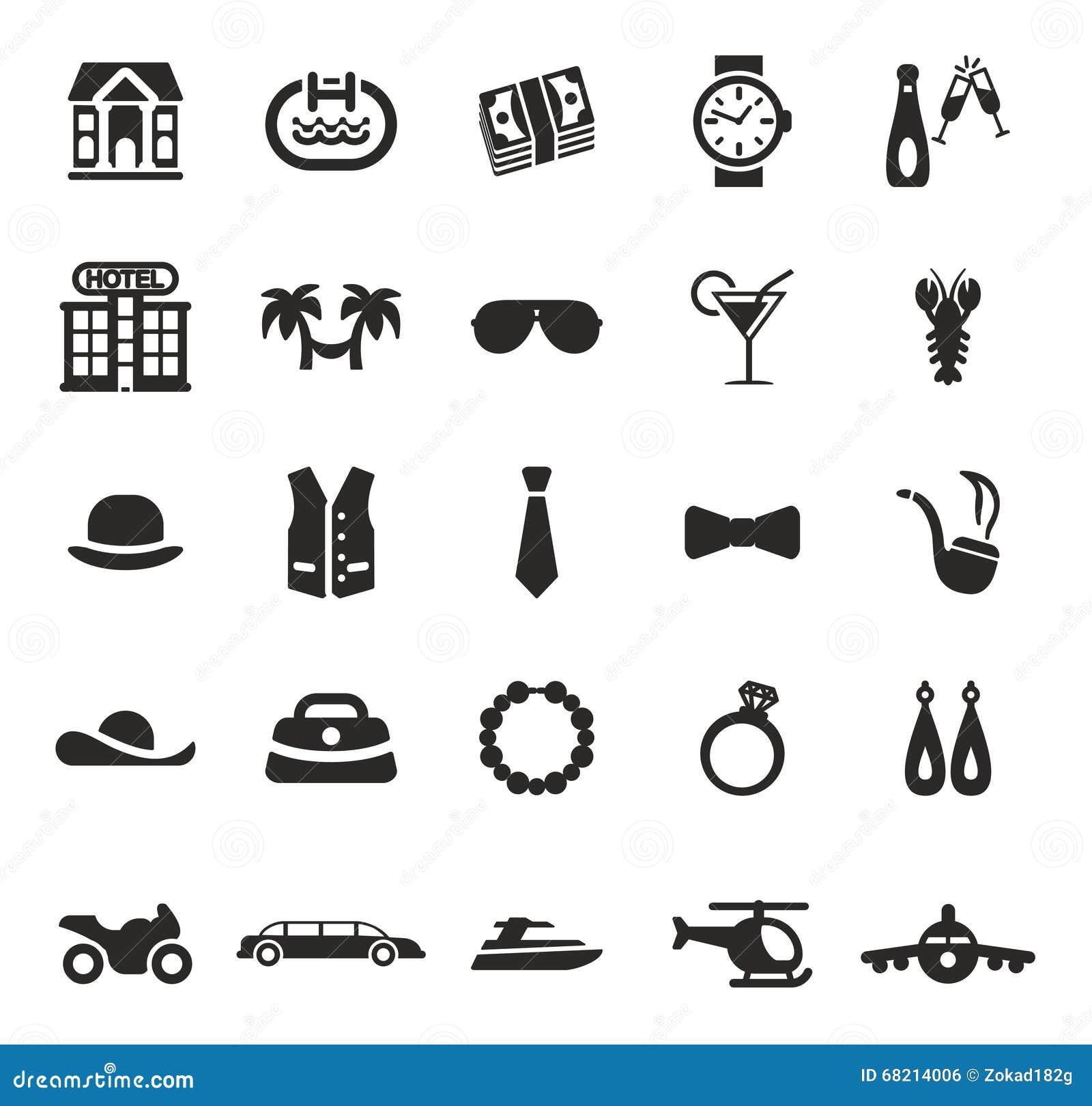 Iconos de lujo ilustración del vector. Ilustración de coctel - 68214006