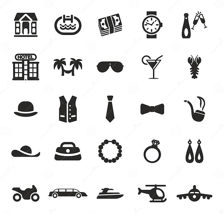 Iconos de lujo ilustración del vector. Ilustración de coctel - 68214006