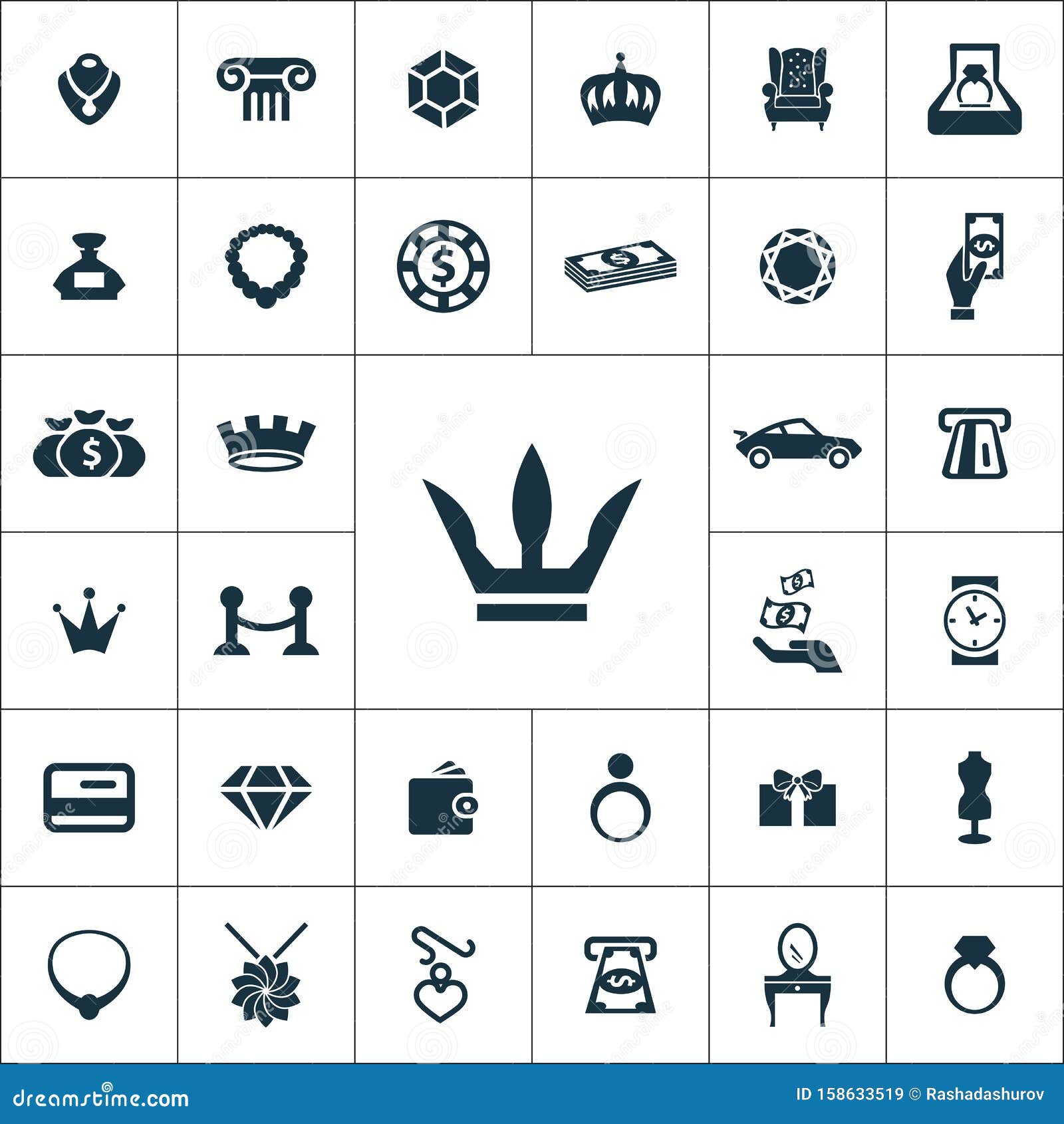 Iconos De Lujo Conjunto Universal Para Web Ilustración del Vector ...