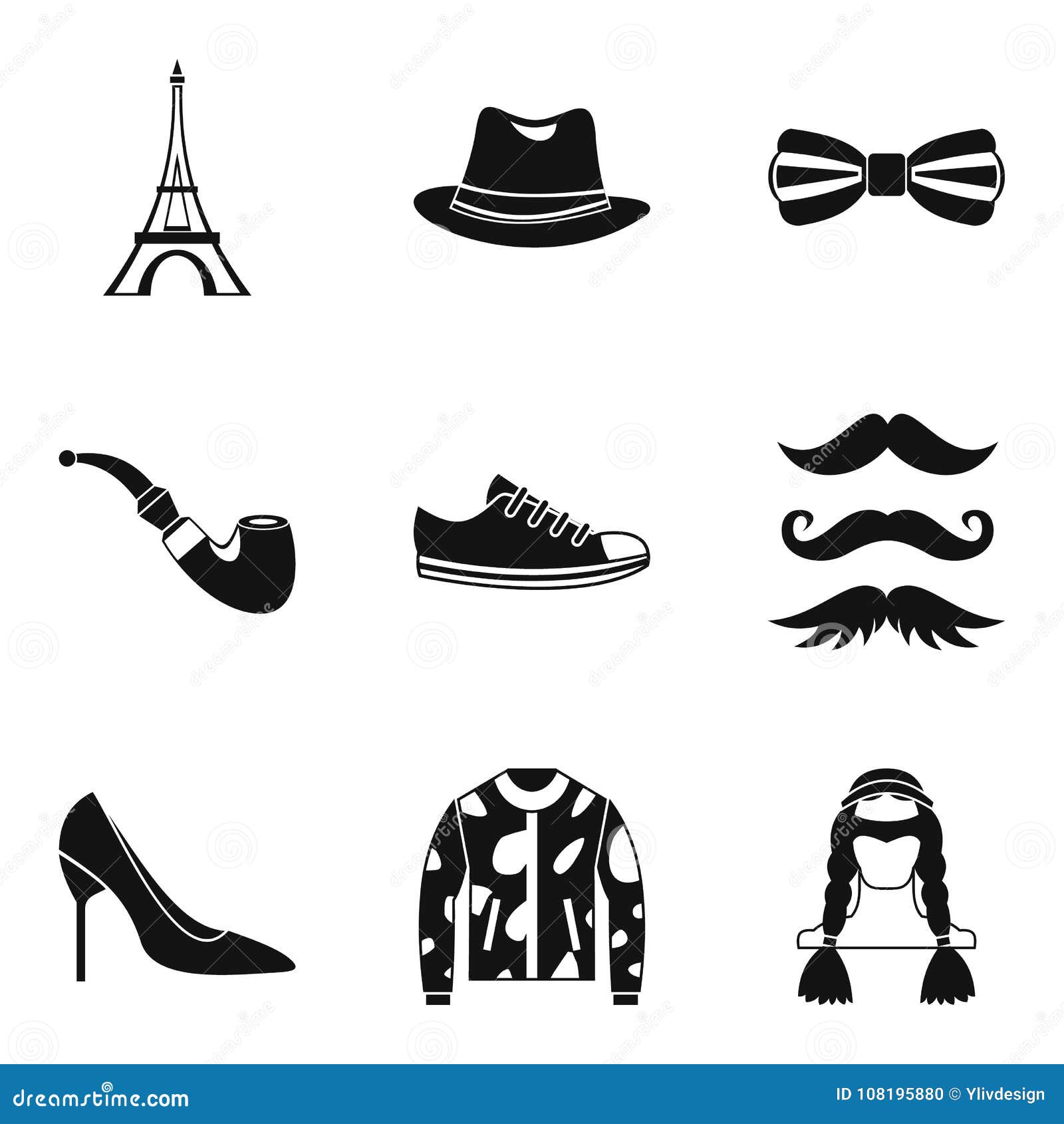 Iconos De Moda Fijados, Estilo Simple Ilustración del Vector ...