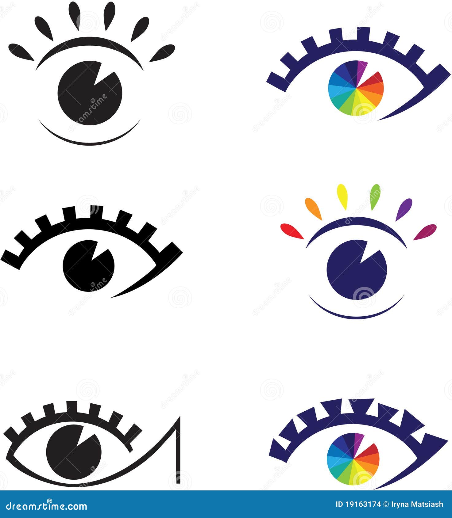 Iconos de ojos. ilustración del vector. Ilustración de mirada - 19163174