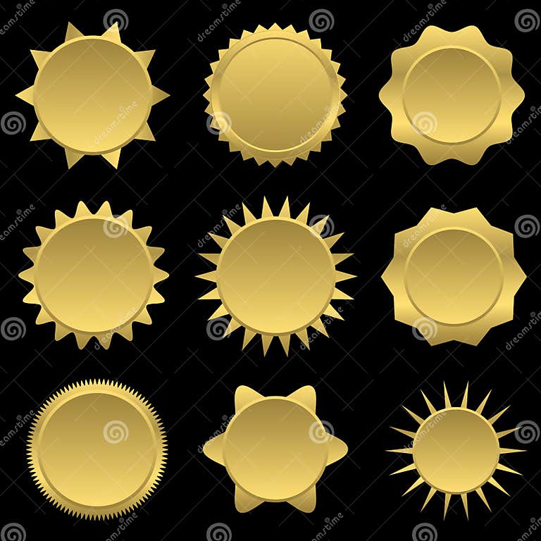 Iconos de oro del sol ilustración del vector. Ilustración de ...