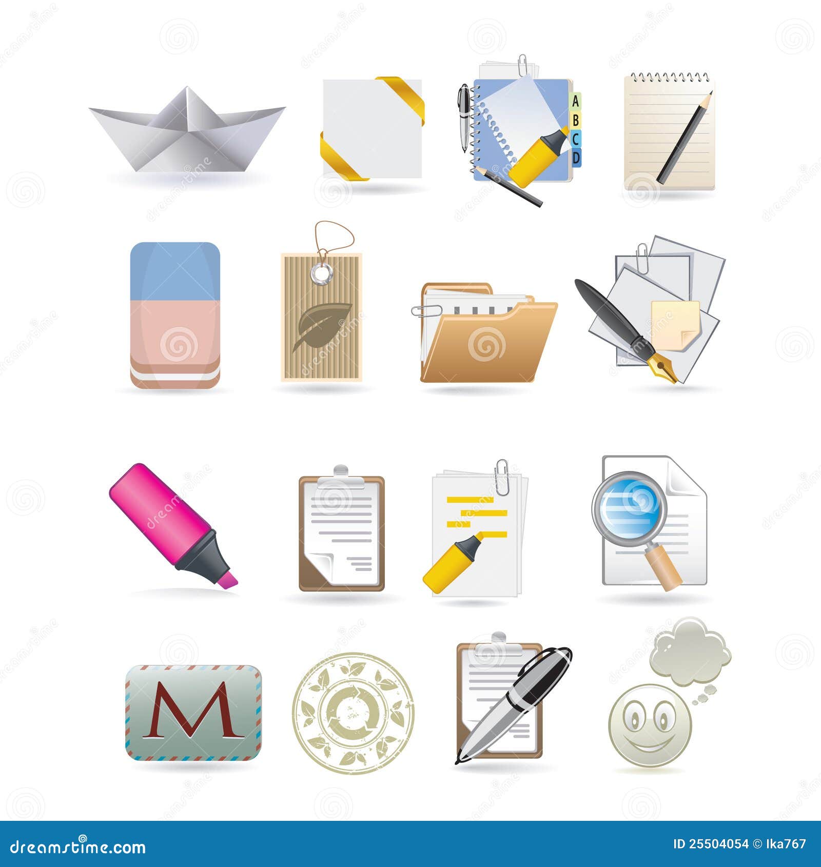 Iconos de papel ilustración del vector. Ilustración de azul - 25504054