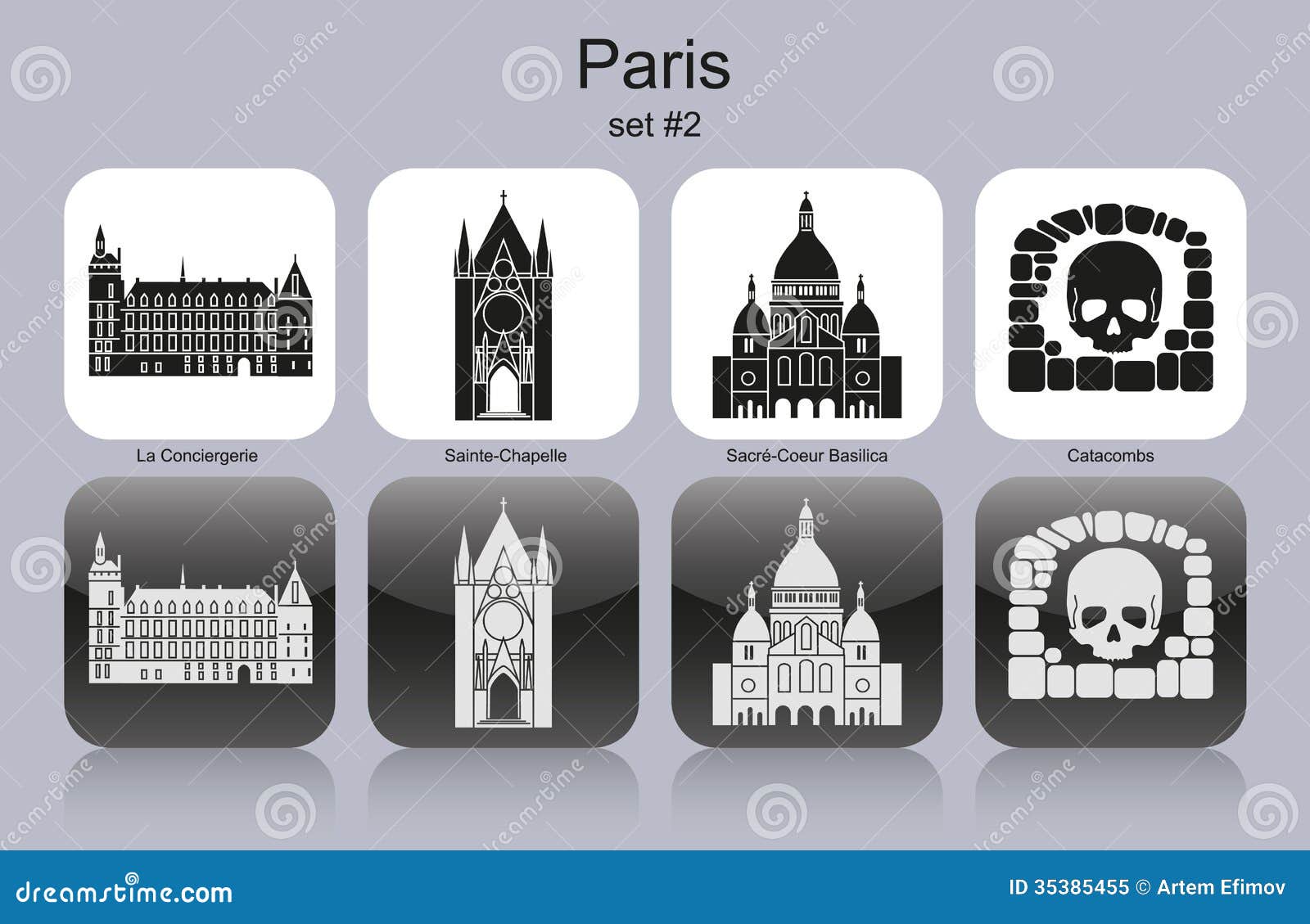 Iconos de París ilustración del vector. Ilustración de vector - 35385455