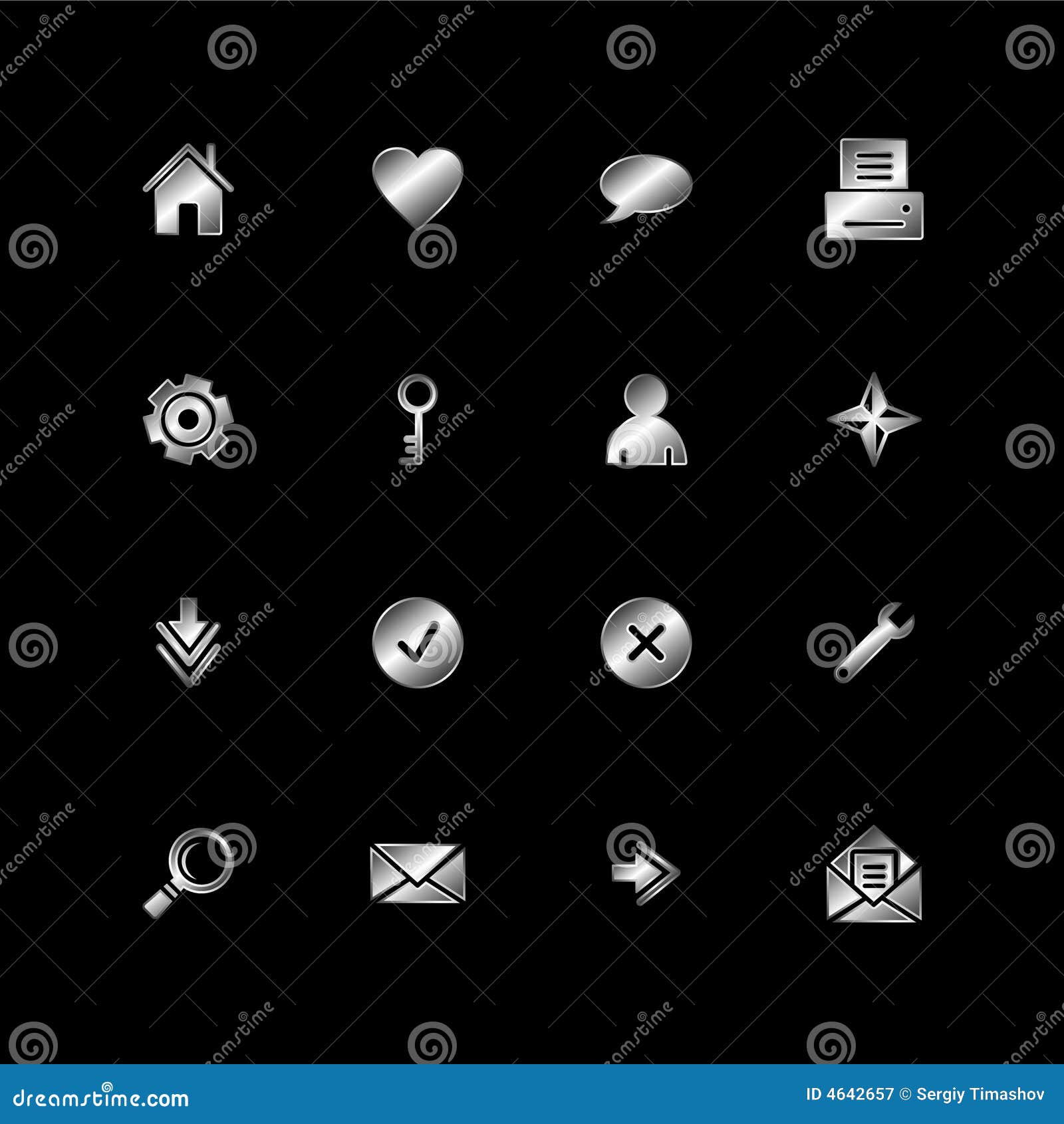 Iconos de plata del Web ilustración del vector. Ilustración de plata ...