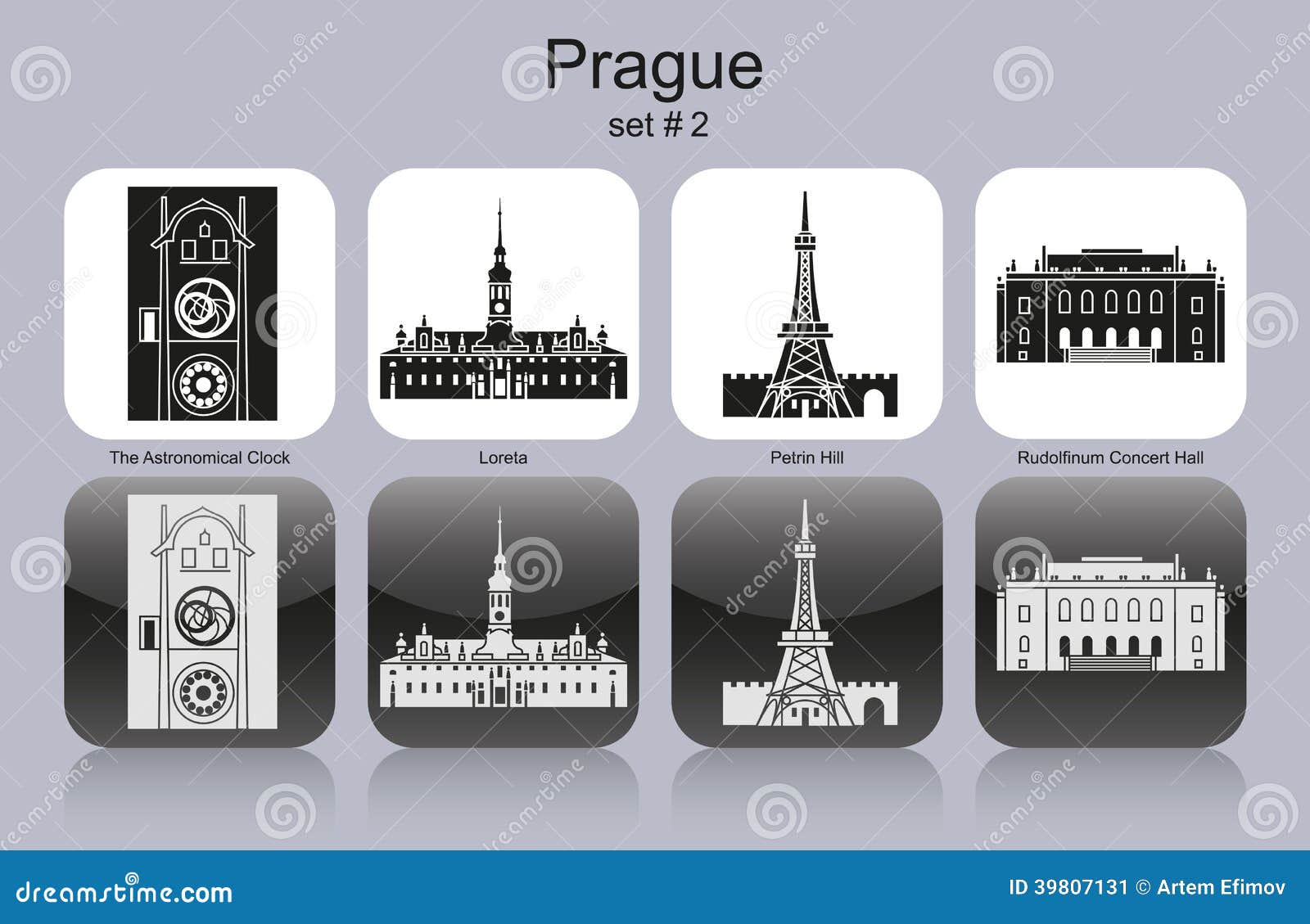 Iconos de Praga ilustración del vector. Ilustración de praga - 39807131