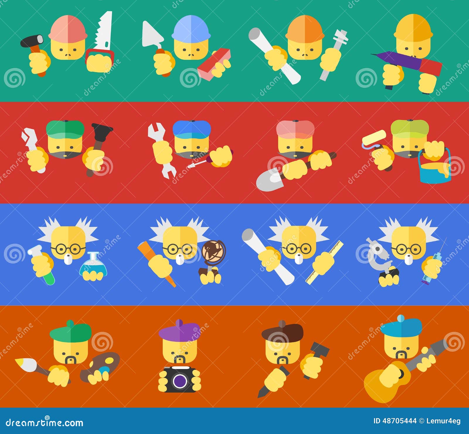 Iconos de profesiones ilustración del vector. Ilustración de arte ...