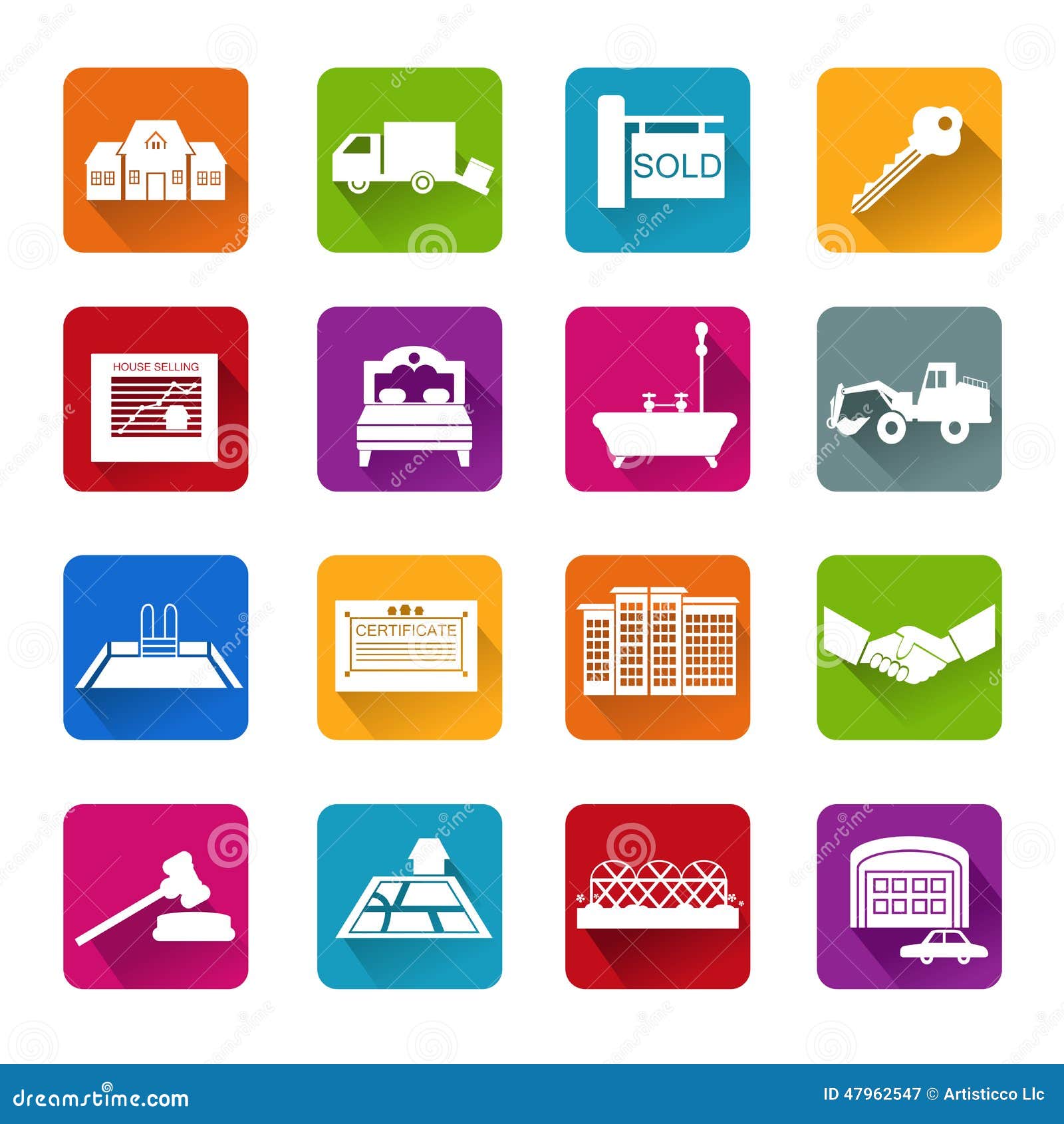 Iconos de Real Estate ilustración del vector. Ilustración de arte ...