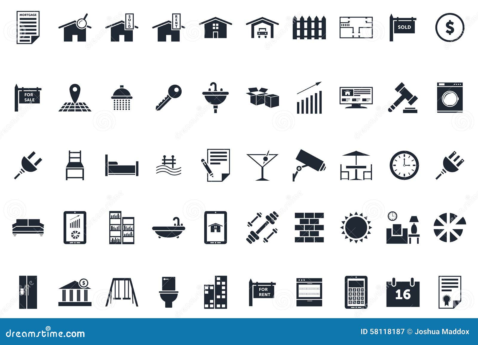 Iconos de Real Estate ilustración del vector. Ilustración de ...