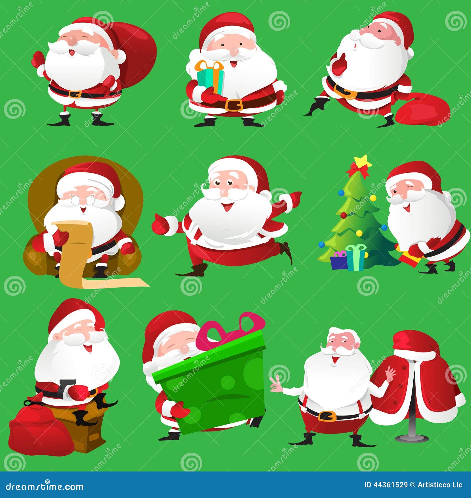 Iconos de Santa Claus ilustración del vector. Ilustración de noel ...