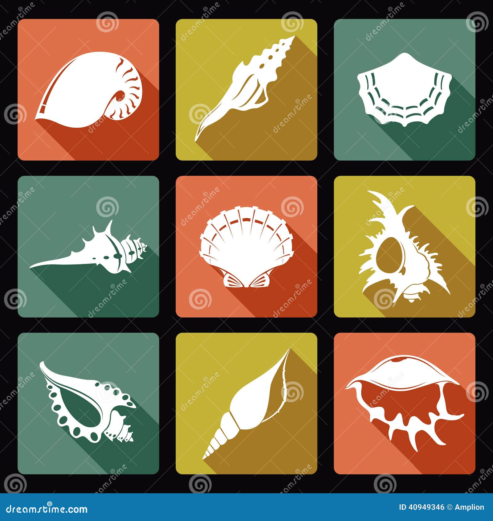 Iconos de Shell ilustración del vector. Ilustración de forma - 40949346