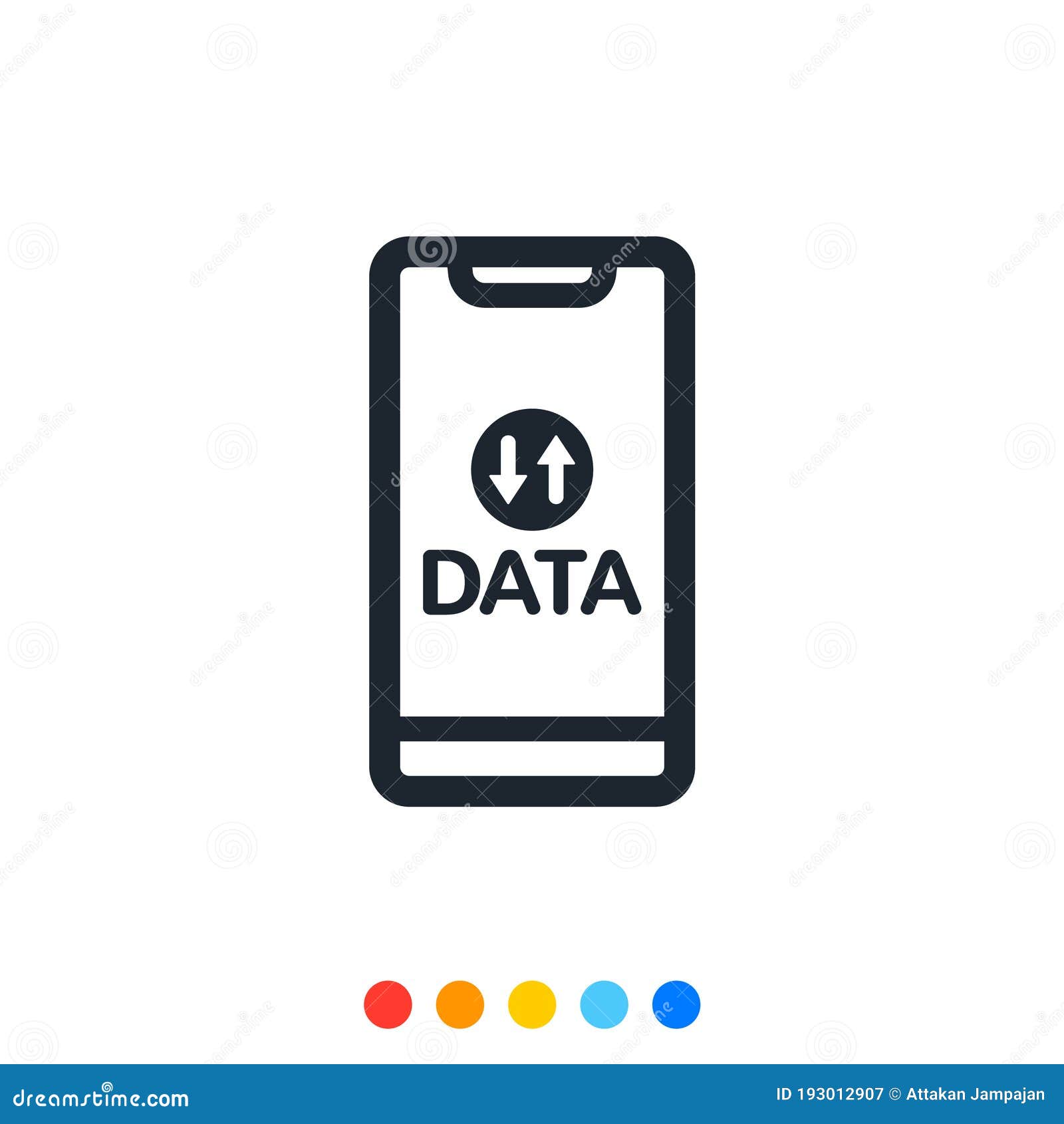 Iconos De Smartphone Y Mensajes De Uso De Datos Ilustración del Vector ...