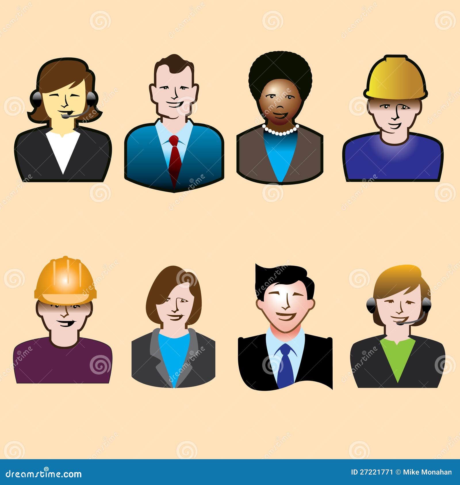 Iconos de trabajadores ilustración del vector. Ilustración de blanco ...