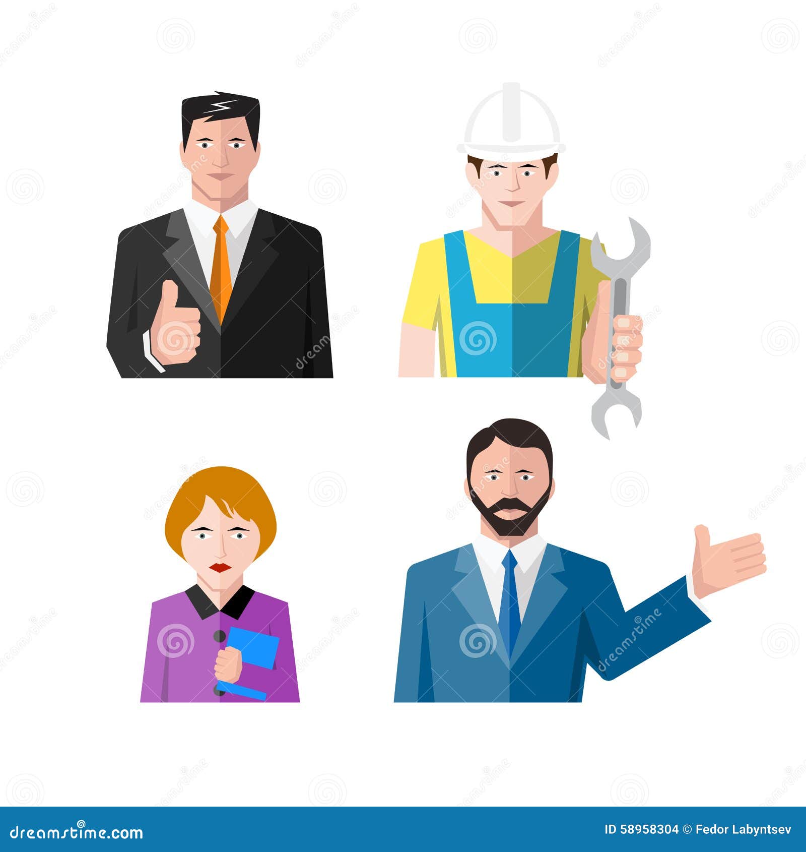 Iconos de trabajadores ilustración del vector. Ilustración de icono ...