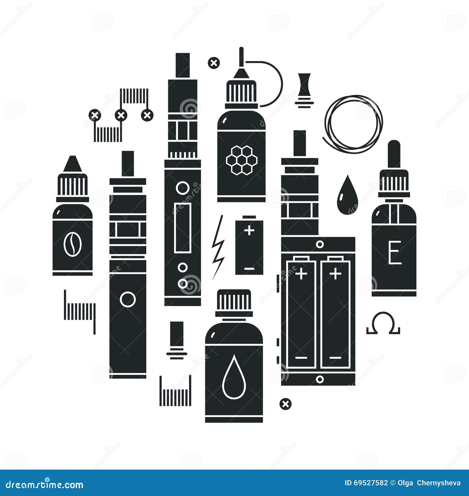 Iconos de Vape fijados ilustración del vector. Ilustración de ...