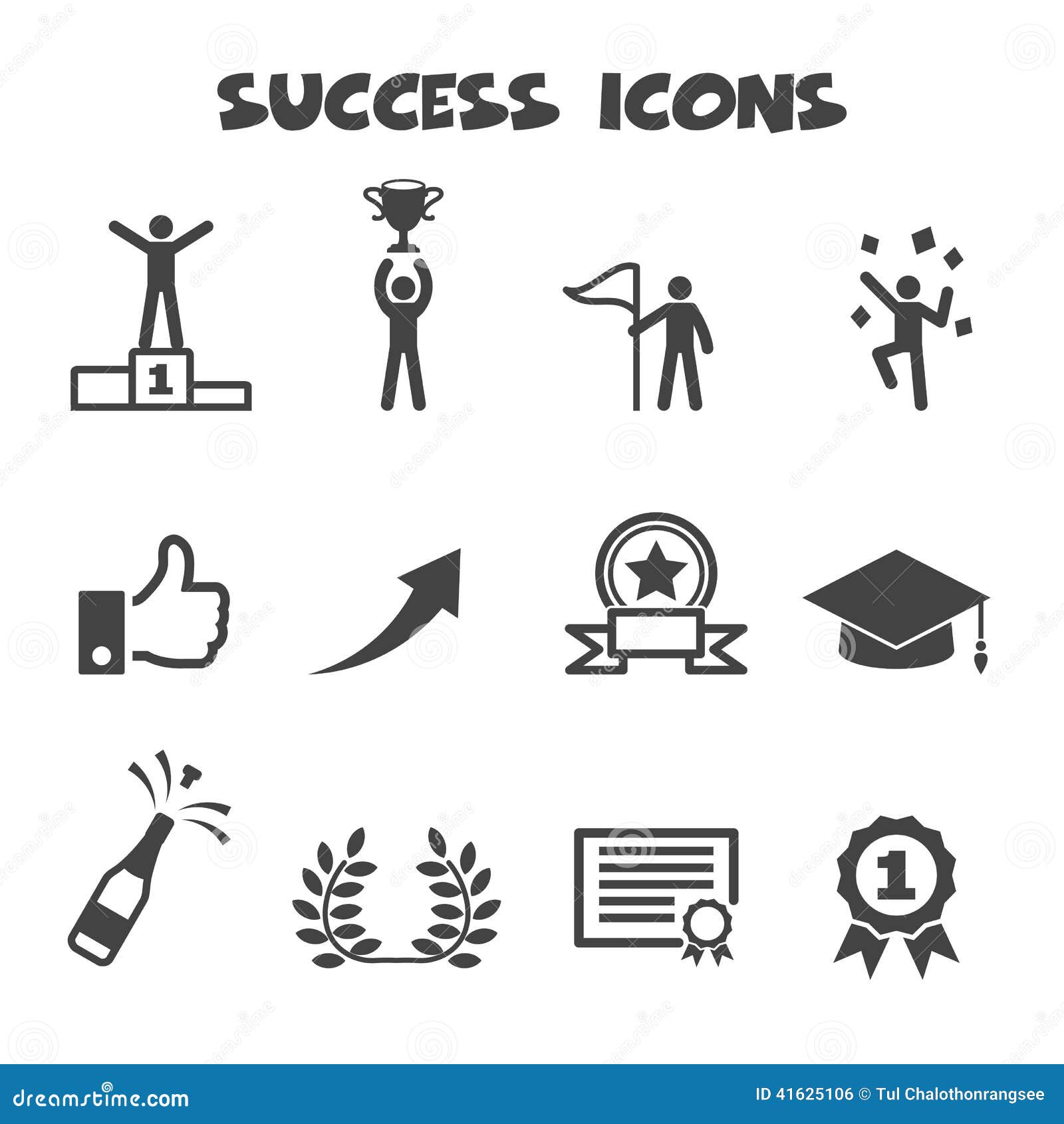 Iconos del éxito ilustración del vector. Ilustración de certificado ...