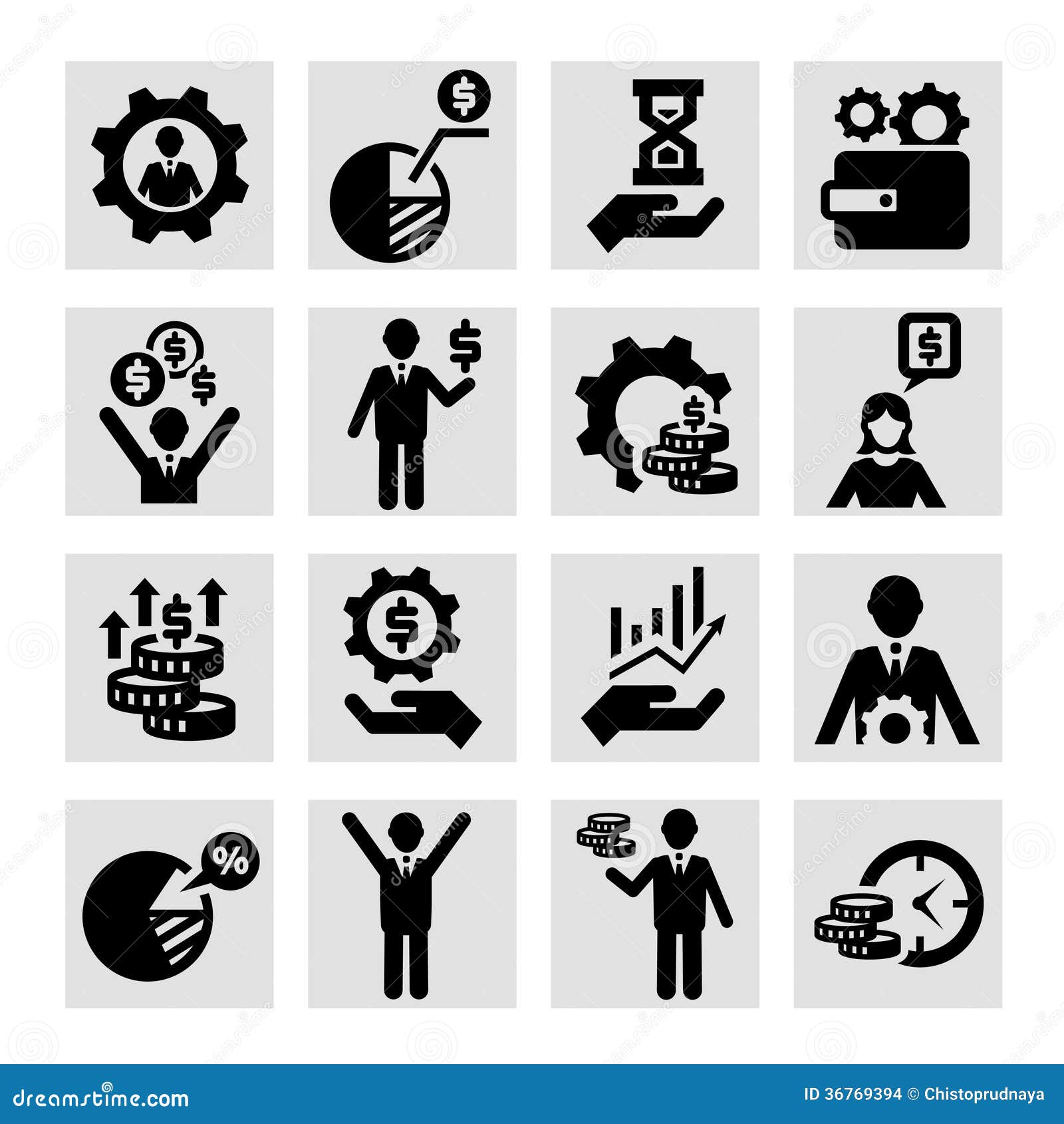 Iconos Del éxito Empresarial Ilustración del Vector - Ilustración de ...