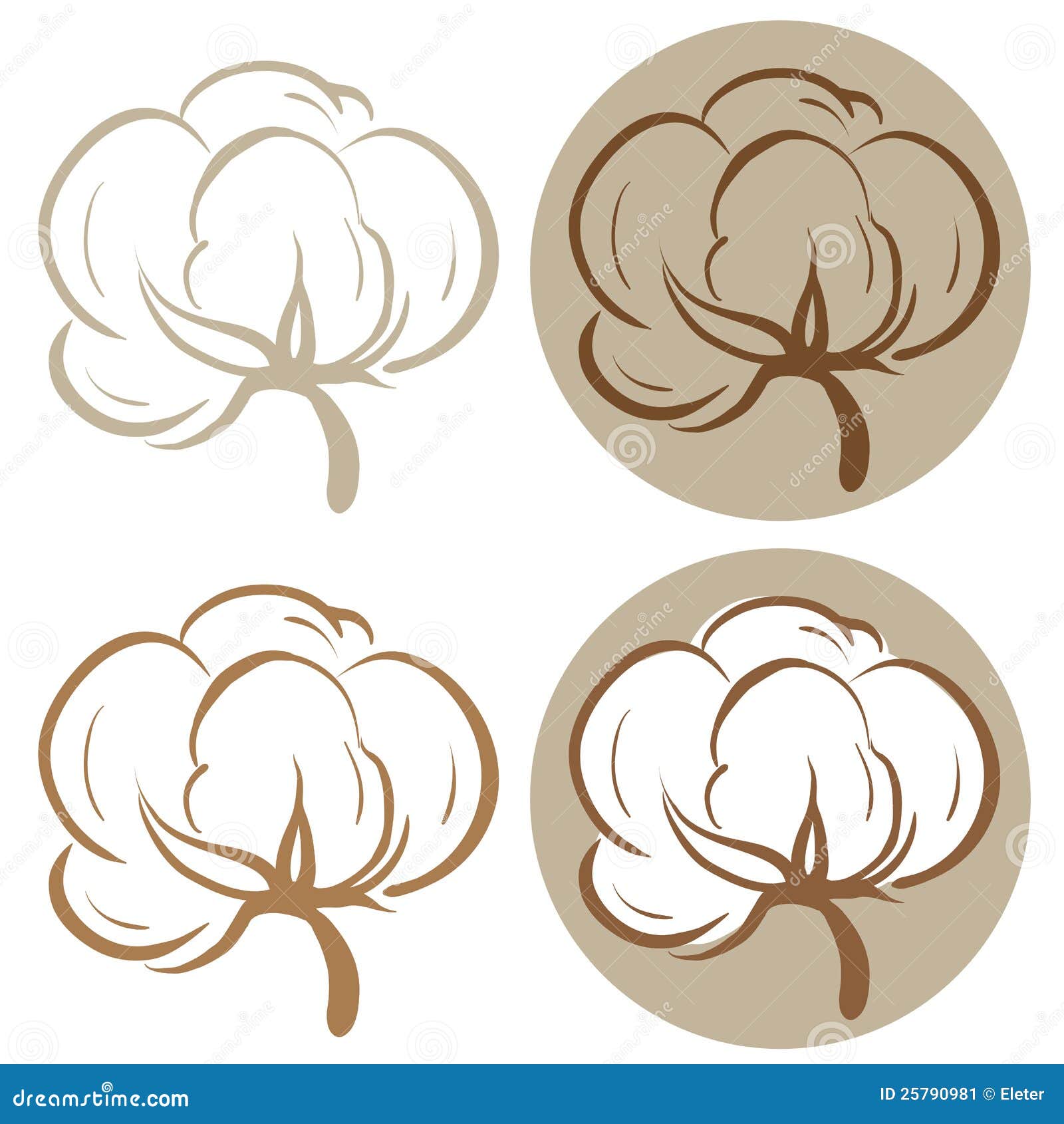 Iconos del algodón ilustración del vector. Ilustración de suavidad ...