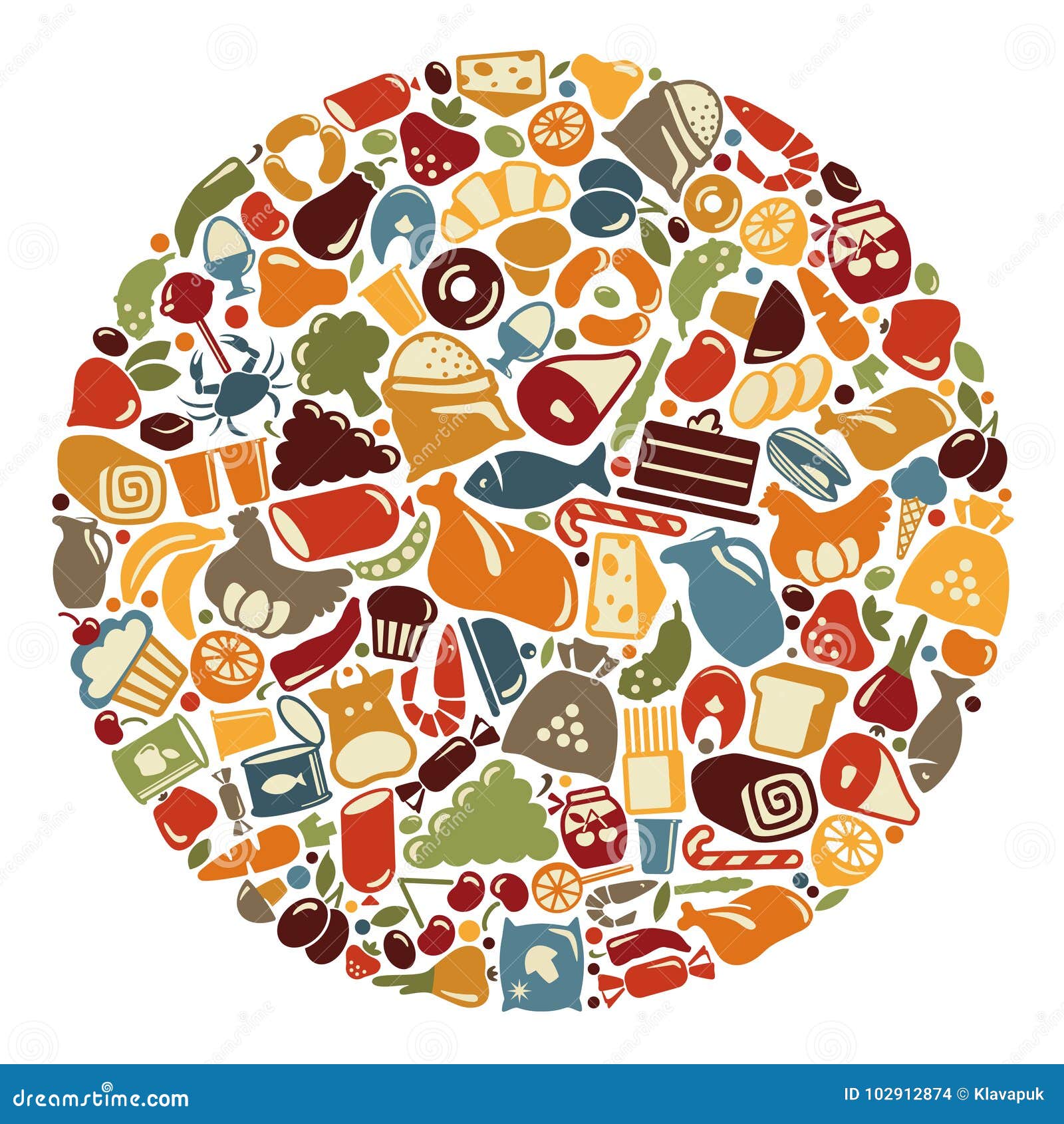 Iconos Del Alimento Ilustración Del Vector Ilustración del Vector ...