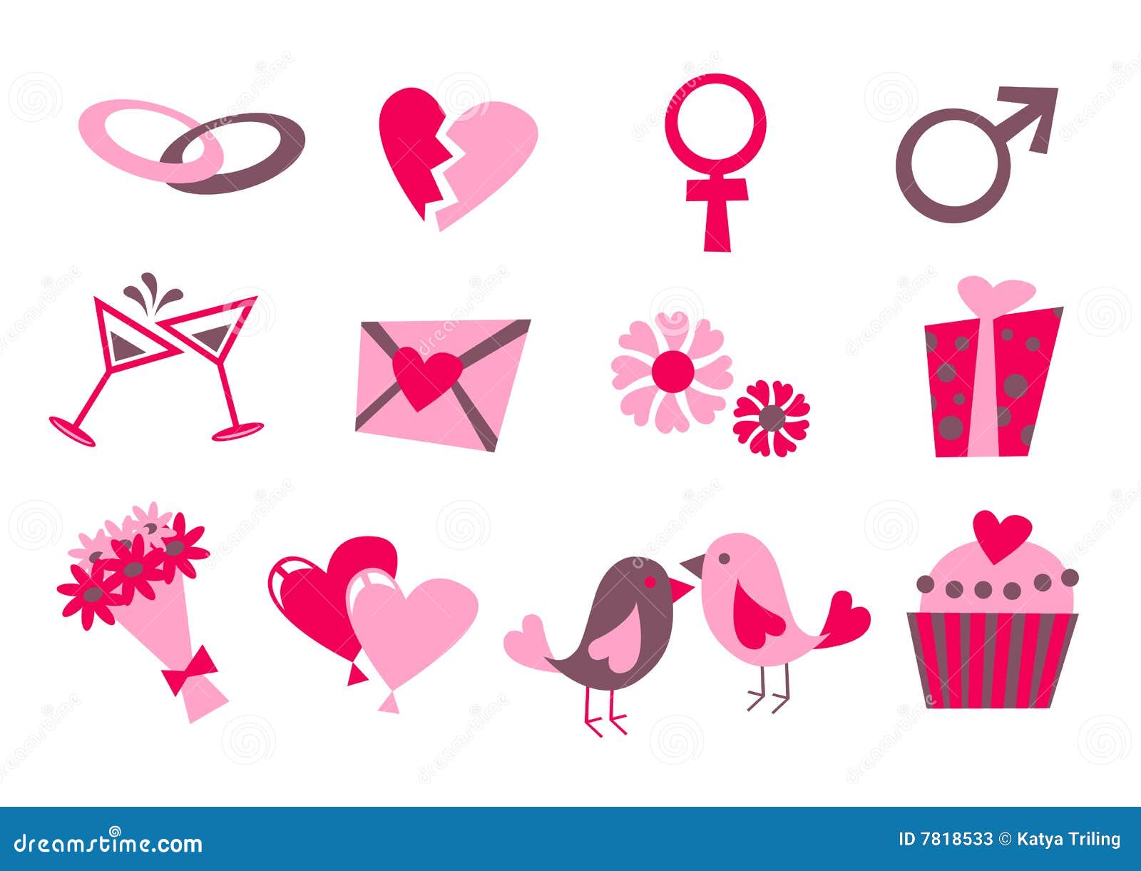 Iconos del amor ilustración del vector. Ilustración de conjunto - 7818533