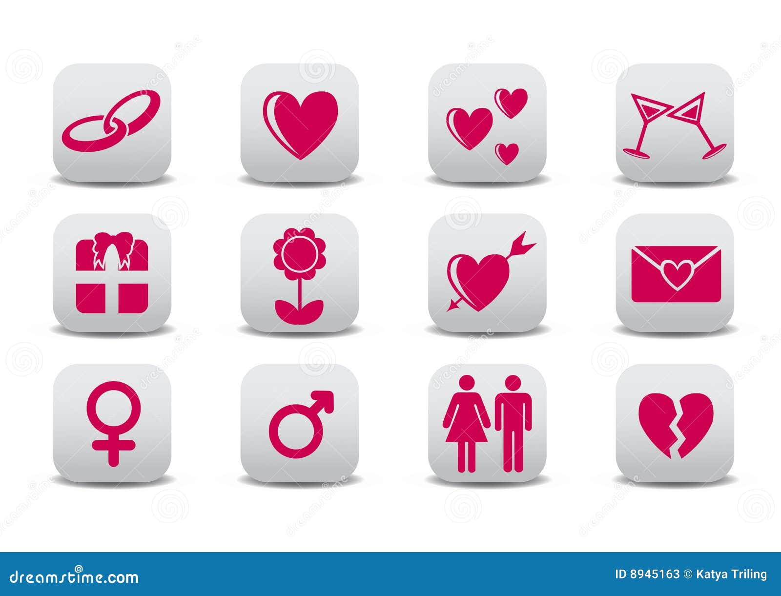 Iconos del amor ilustración del vector. Ilustración de conjunto - 8945163