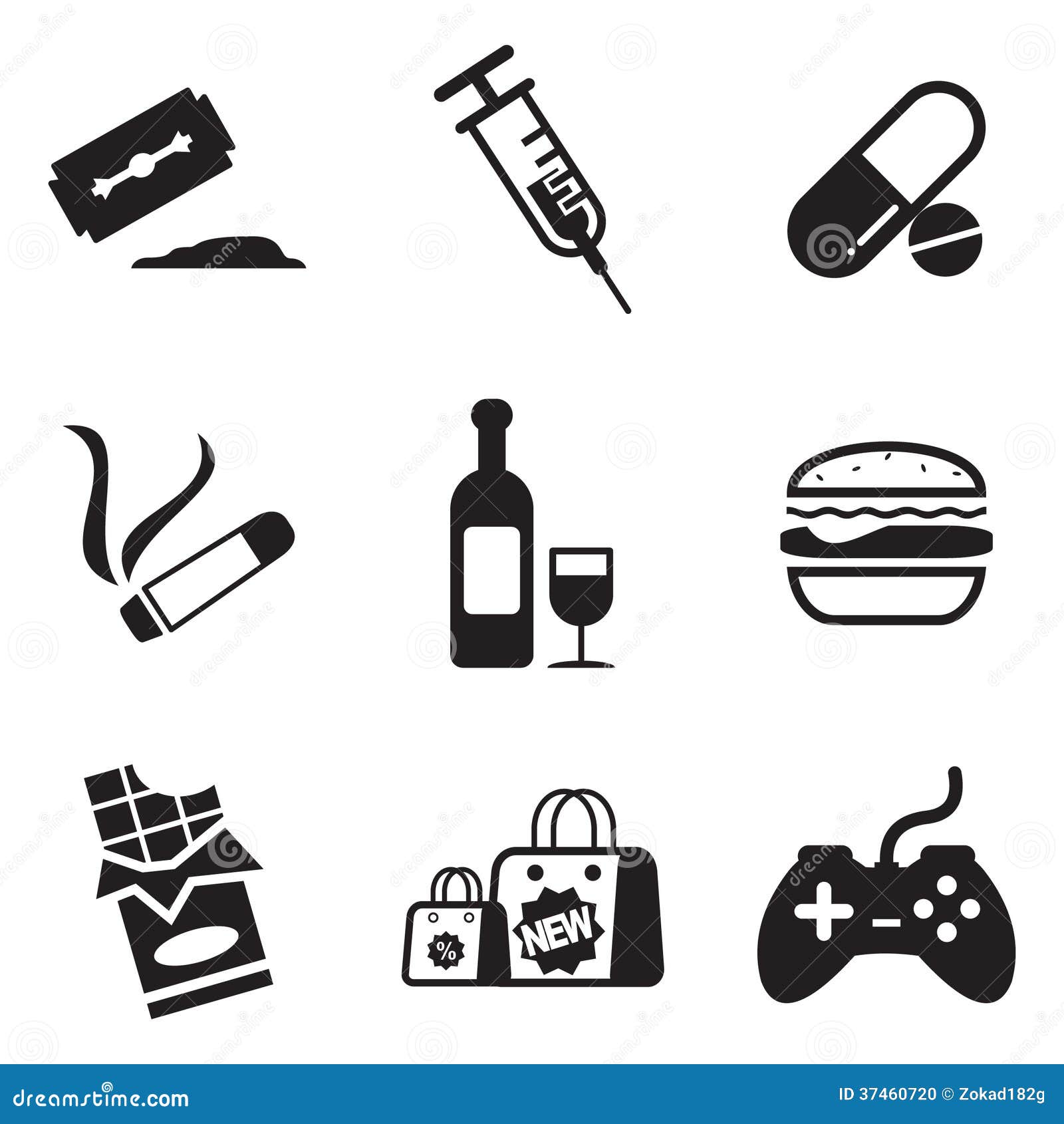 Iconos del apego ilustración del vector. Ilustración de alimento - 37460720