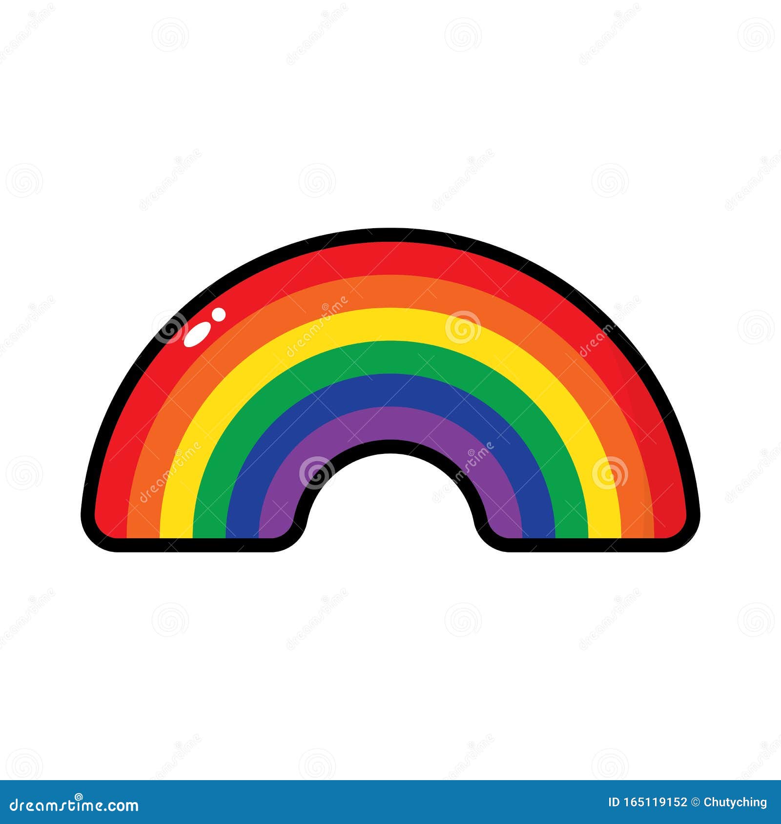 Iconos Del Arco Iris Kawaii Concepto Lgbtqi Ilustración Del Vector