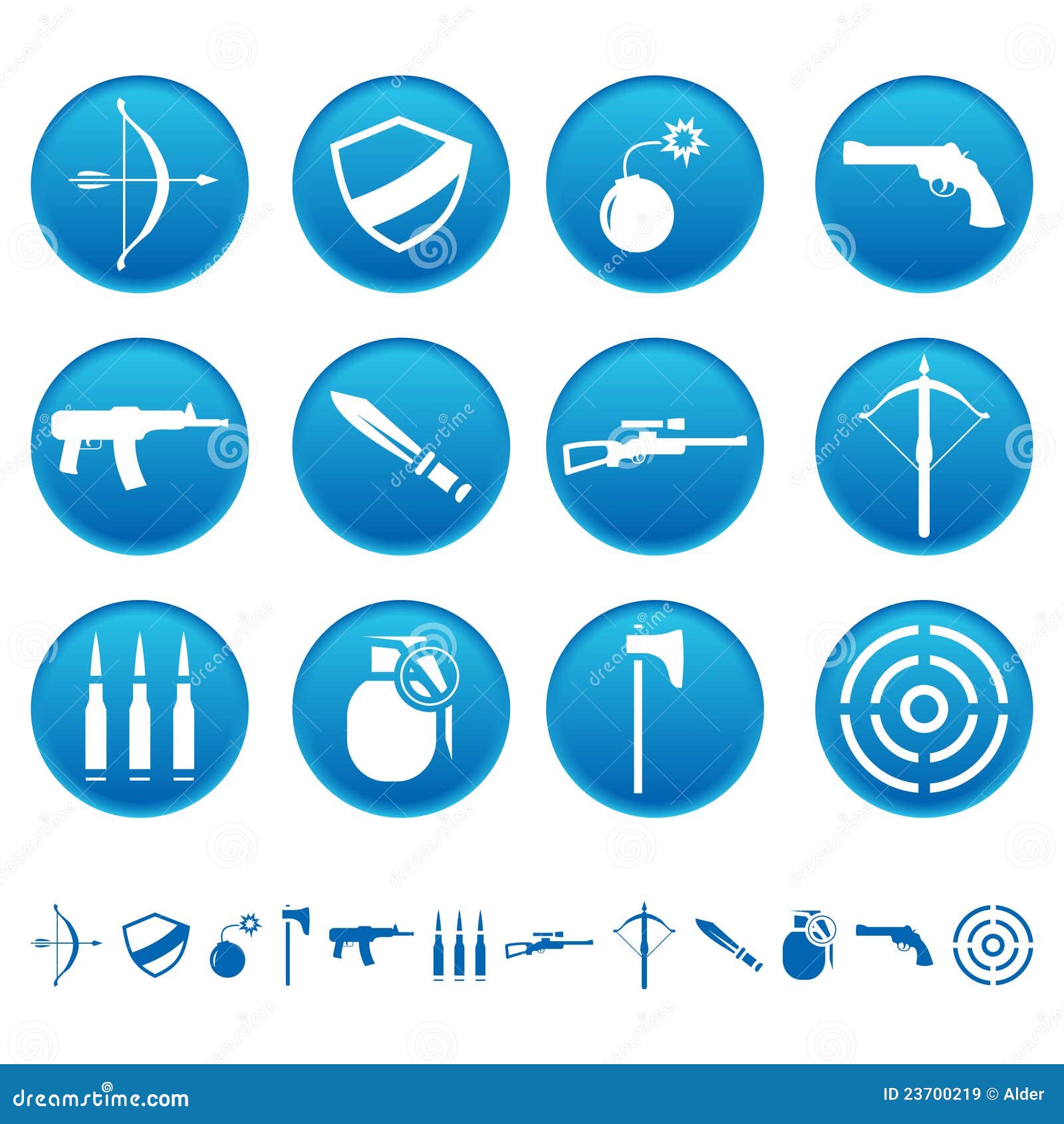 Iconos del arma ilustración del vector. Ilustración de bomba - 23700219
